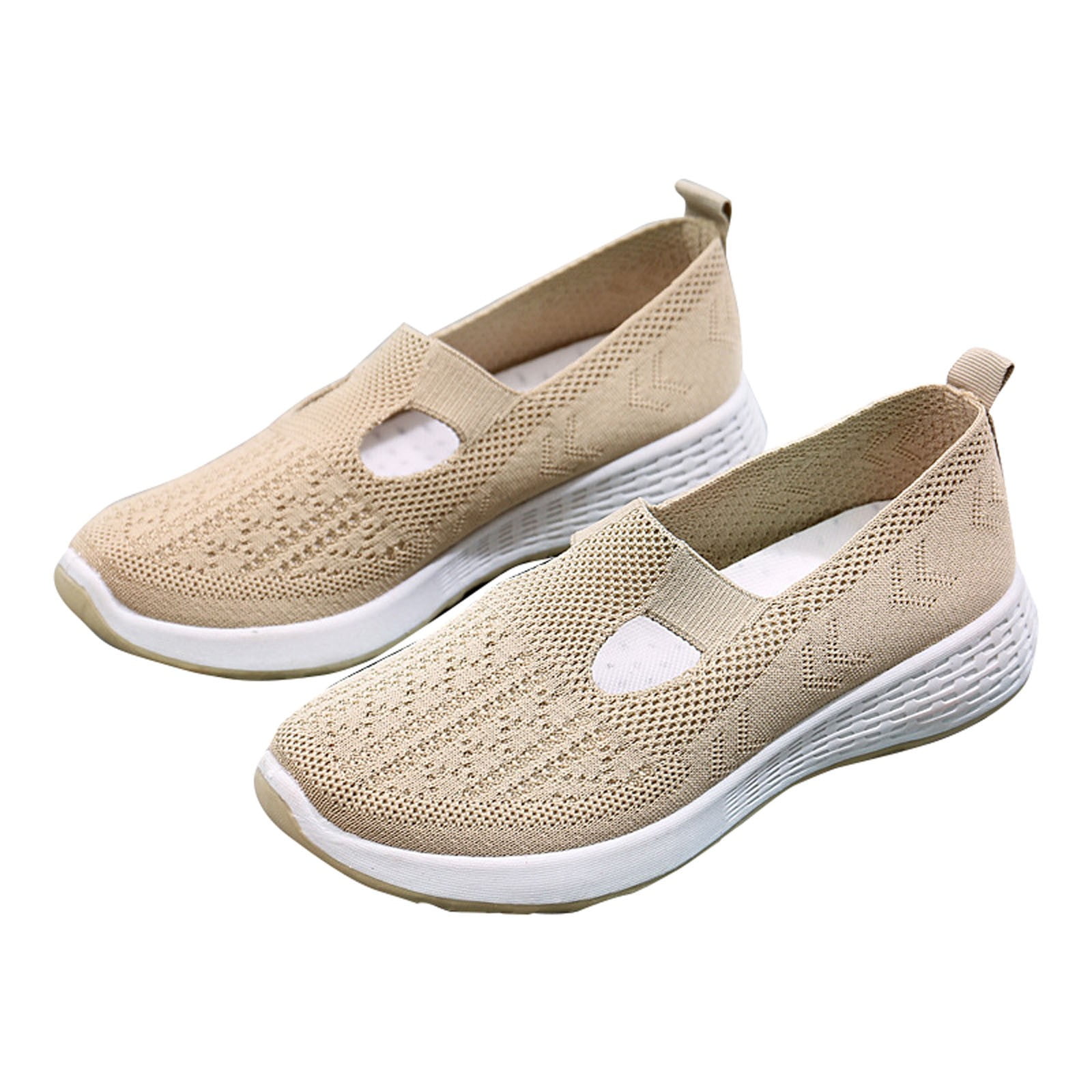 GEZHEN Women's Slip On Mesh Shoes Woven Orthopedic Breathable Soft Go ...