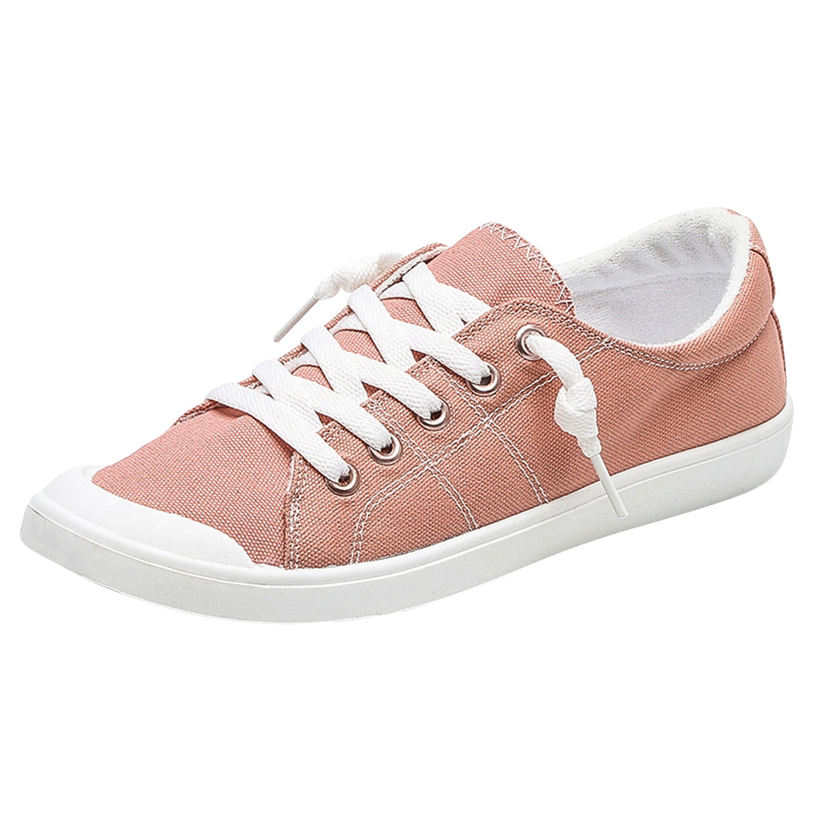 GEZHEN Women's Solid Color Canvas Shoes Comfortable Flat Loafers Ladies ...