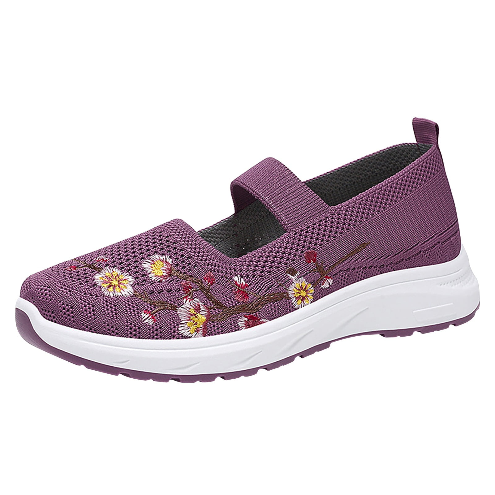 GEZHEN Women's Summer Cloth Shoes Hollow Breathable Shallow Flat Mom ...