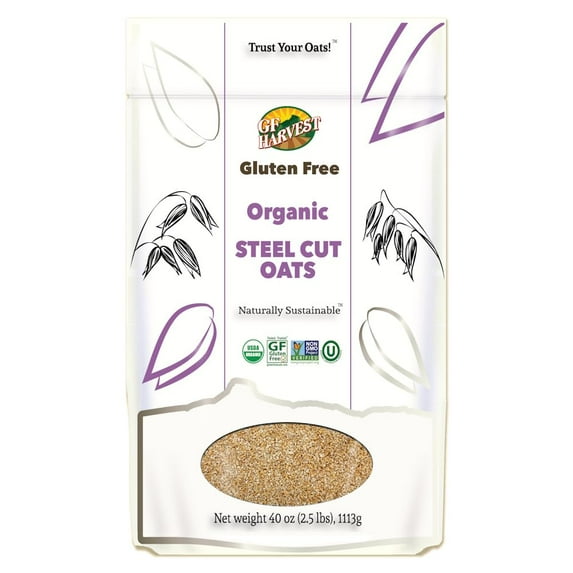 GF Harvest Gluten Free OKA4 Organic Whole Grain Steel Cut Oats, 40 ...