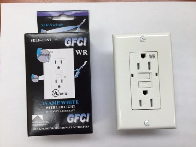 GFCI 15 AMP WHITE SELF-TESTING TAMPER/WEATHER RESISTANT UL OUTLET - BOX ...