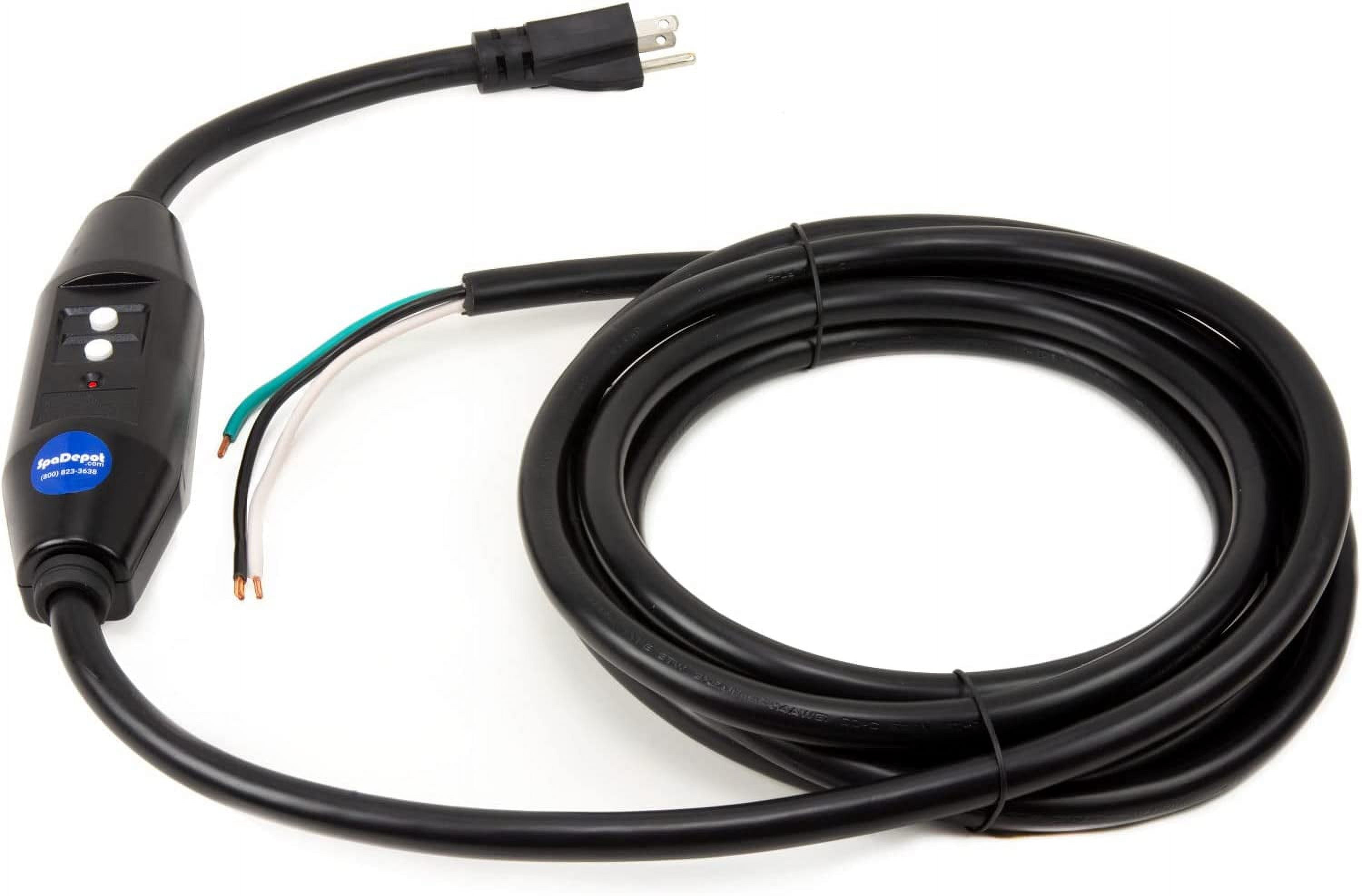 GFCI Cord Replacement for Hot Tub, Spa & Pool - 120V/15A Inline Style ...