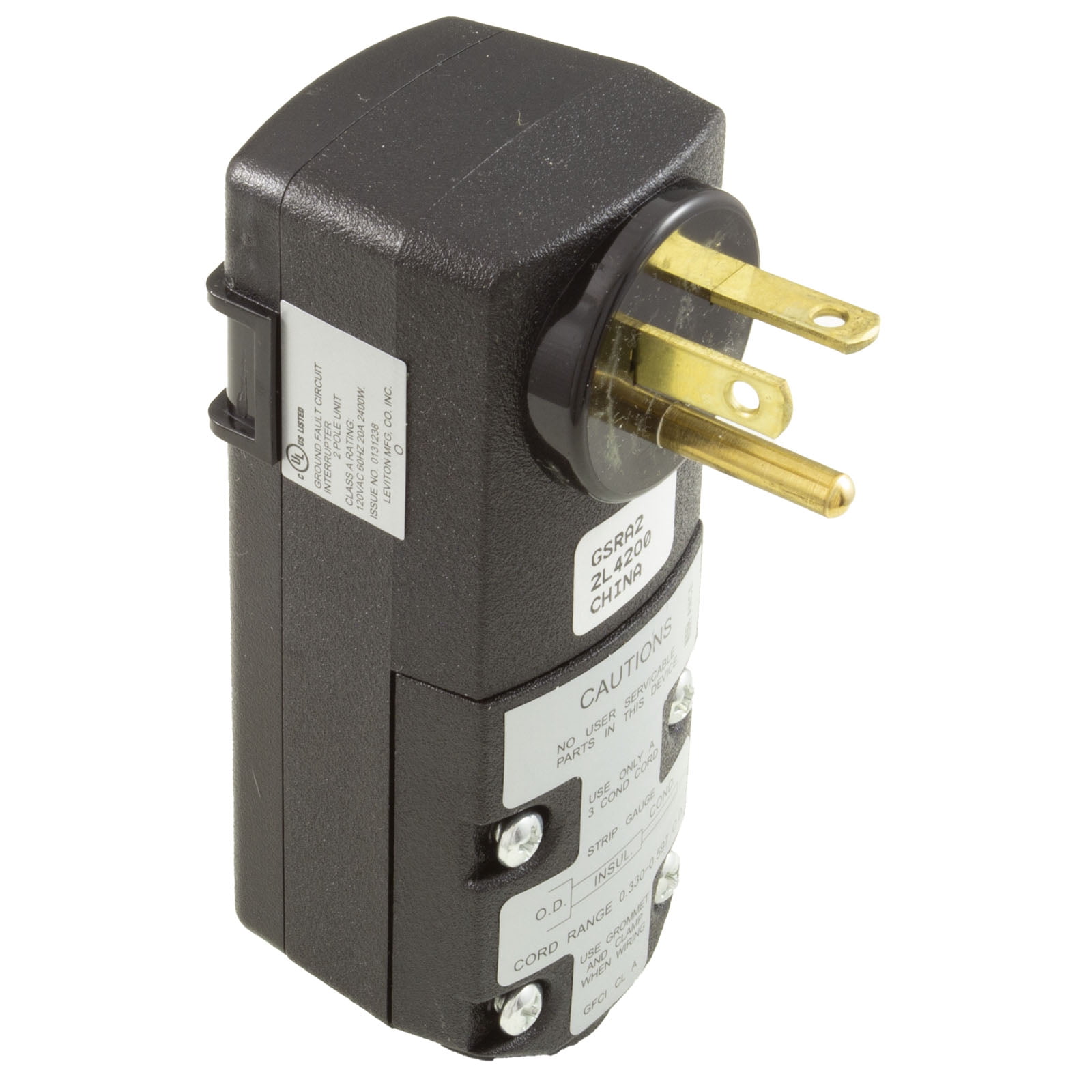 GFCI, Leviton, 20A, 115v, Self-Test Auto Reset, Right Angle - Walmart.com