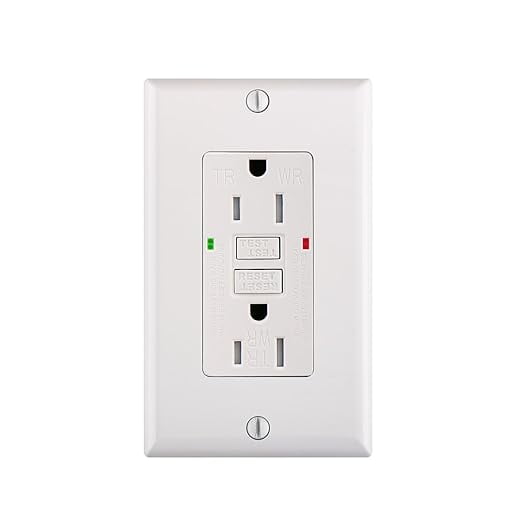 GFCI Outlet 15 Amp 120 Volt UL&CUL Listed, Self-Test Function with LED ...