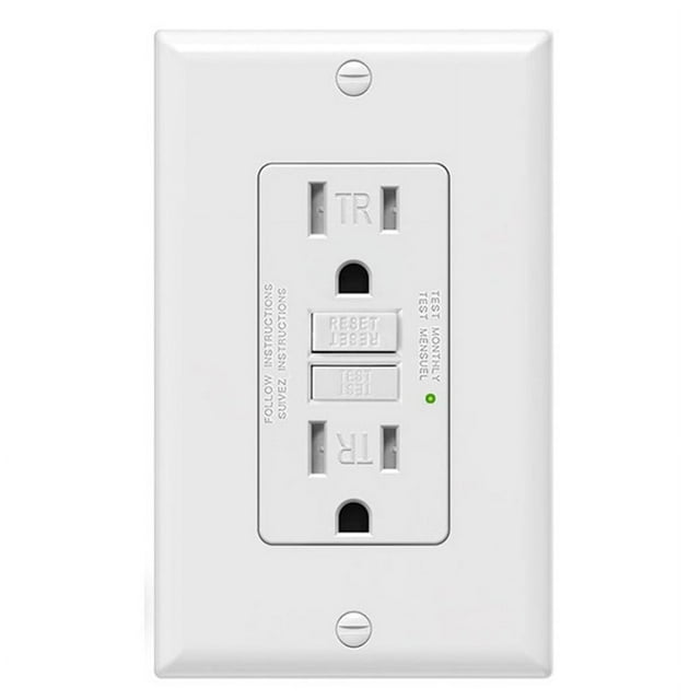 GFCI Outlet 15 Amp, Self-Test GFI Electrical Outlet, Tamper GFCI ...