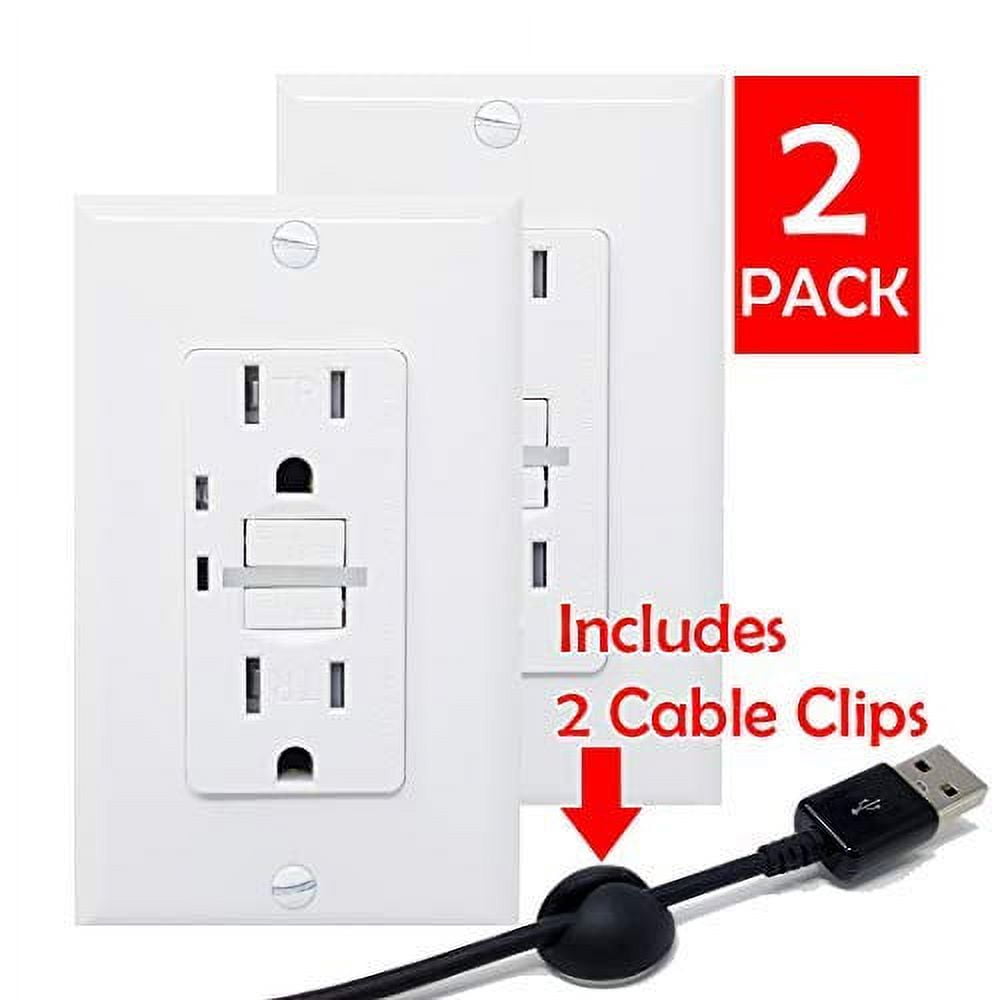 GFCI Outlet Night Light 15A UL Listed Tamper Resistant Lighted Duplex ...
