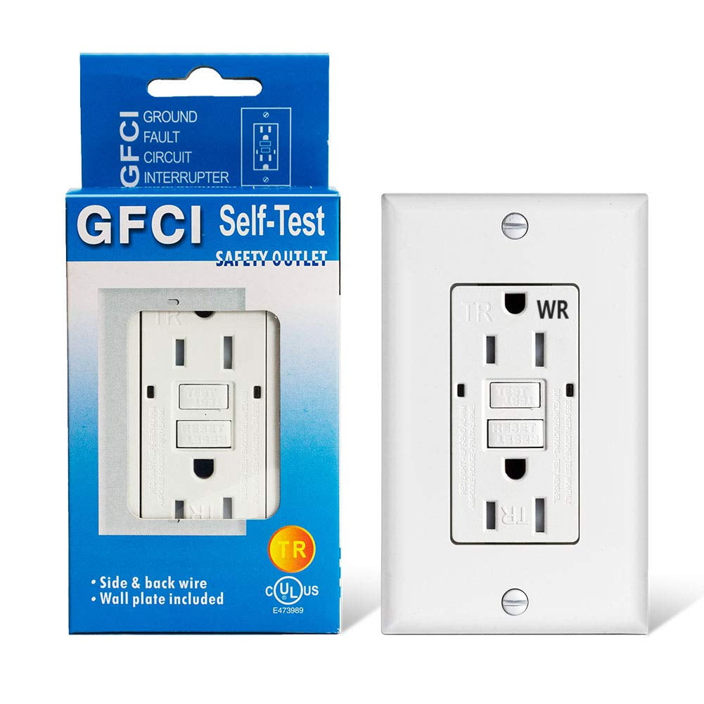 GFCI Outlet Receptacle 15 amp-Weather Resistant Self Testing Tamper ...