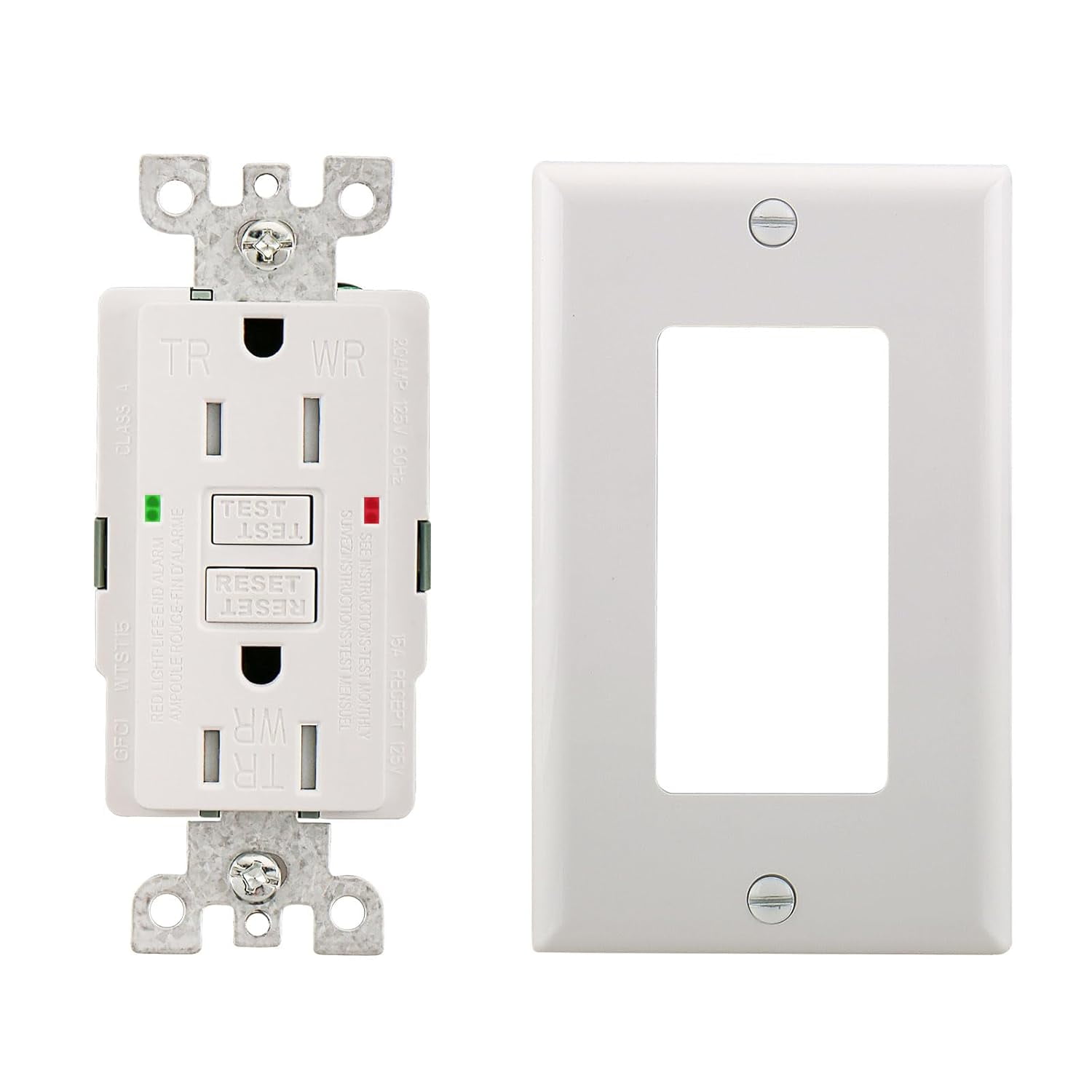 GFCI Outlet Receptacle,1pack,Ground Fault Electric Plugs,125V 15Amp ...