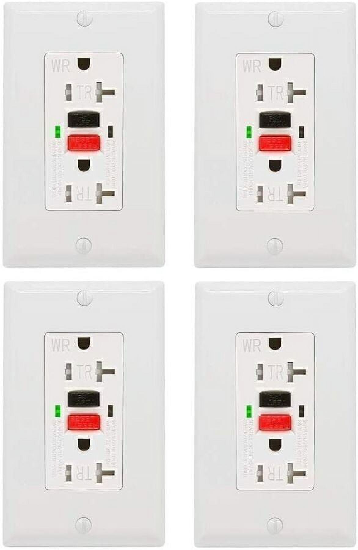 GFCI Outlet Receptacle, Tamper Resistant, ETL Listed, GFI TR WR GFCI, 4 ...