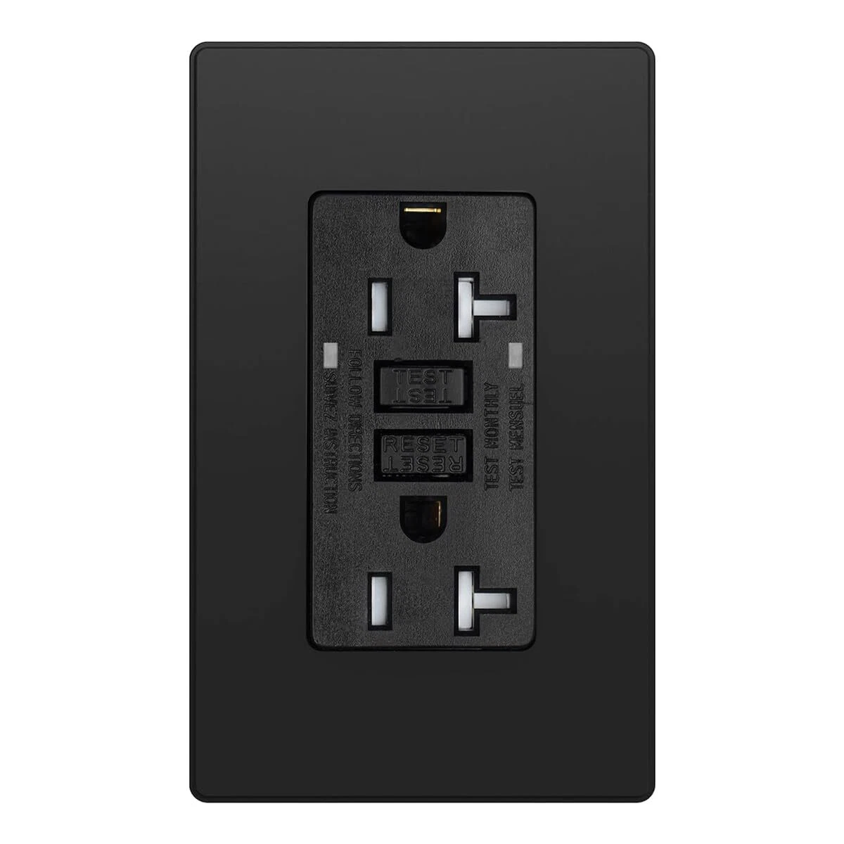 GFCI Outlet WR TR 20A,Black,Self Testing Weather Resistant Tamper ...