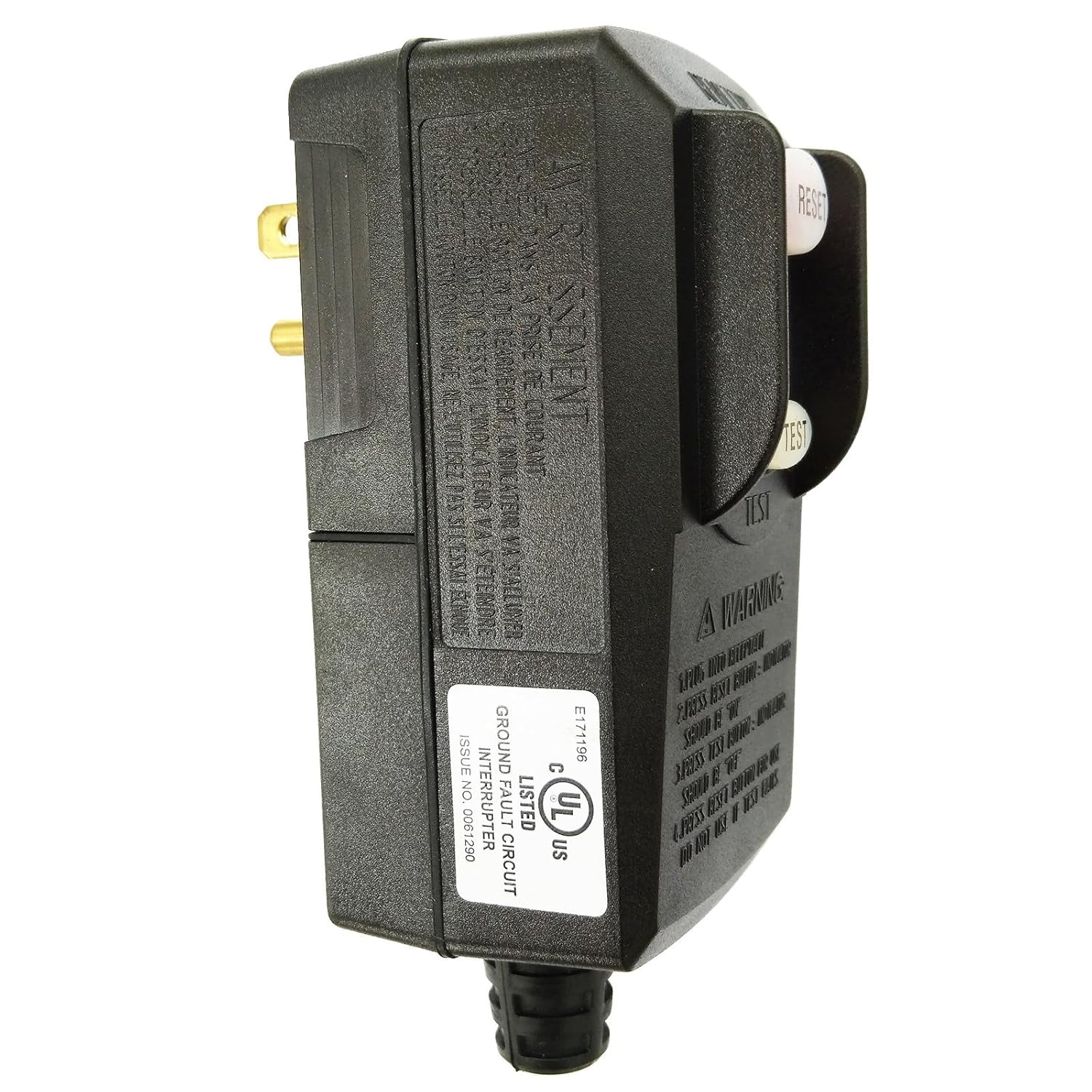 GFCI Plug Replacement 15 Amp 3 Prong GFI Waterproof Circuit Breaker UL ...