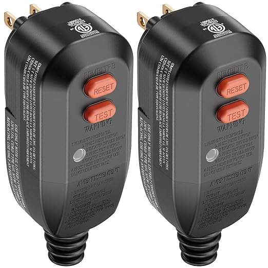 GFCI Plug Replacement Auto Reset 15 Amp 3 Prongs, Waterproof, Ground ...