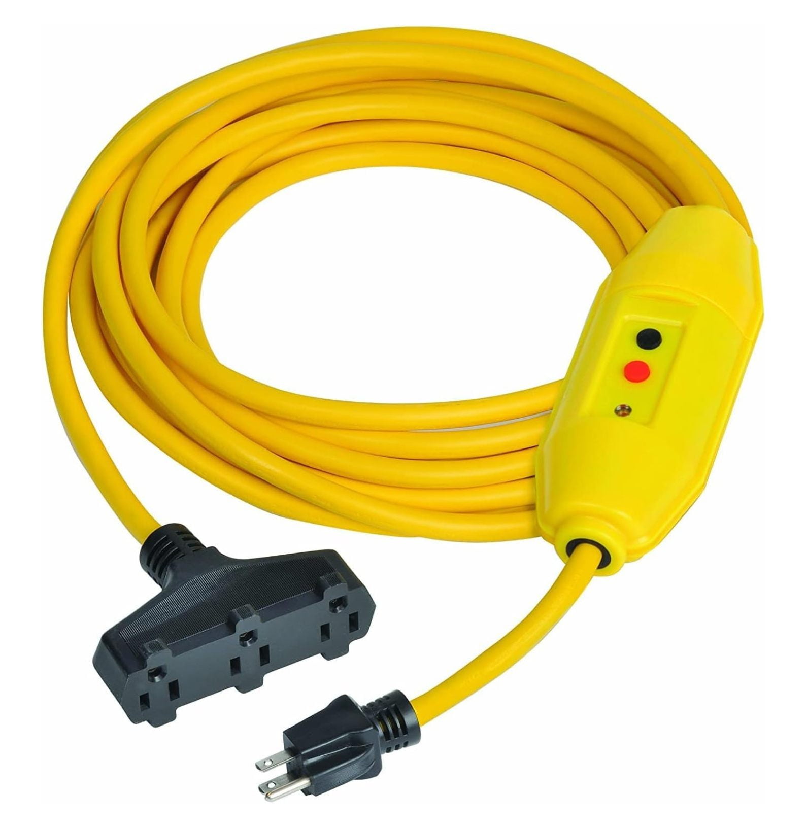 GFCI Power Extension Cord 3 Outlets UL Outdoor Waterproof 15 Amp 12 ...