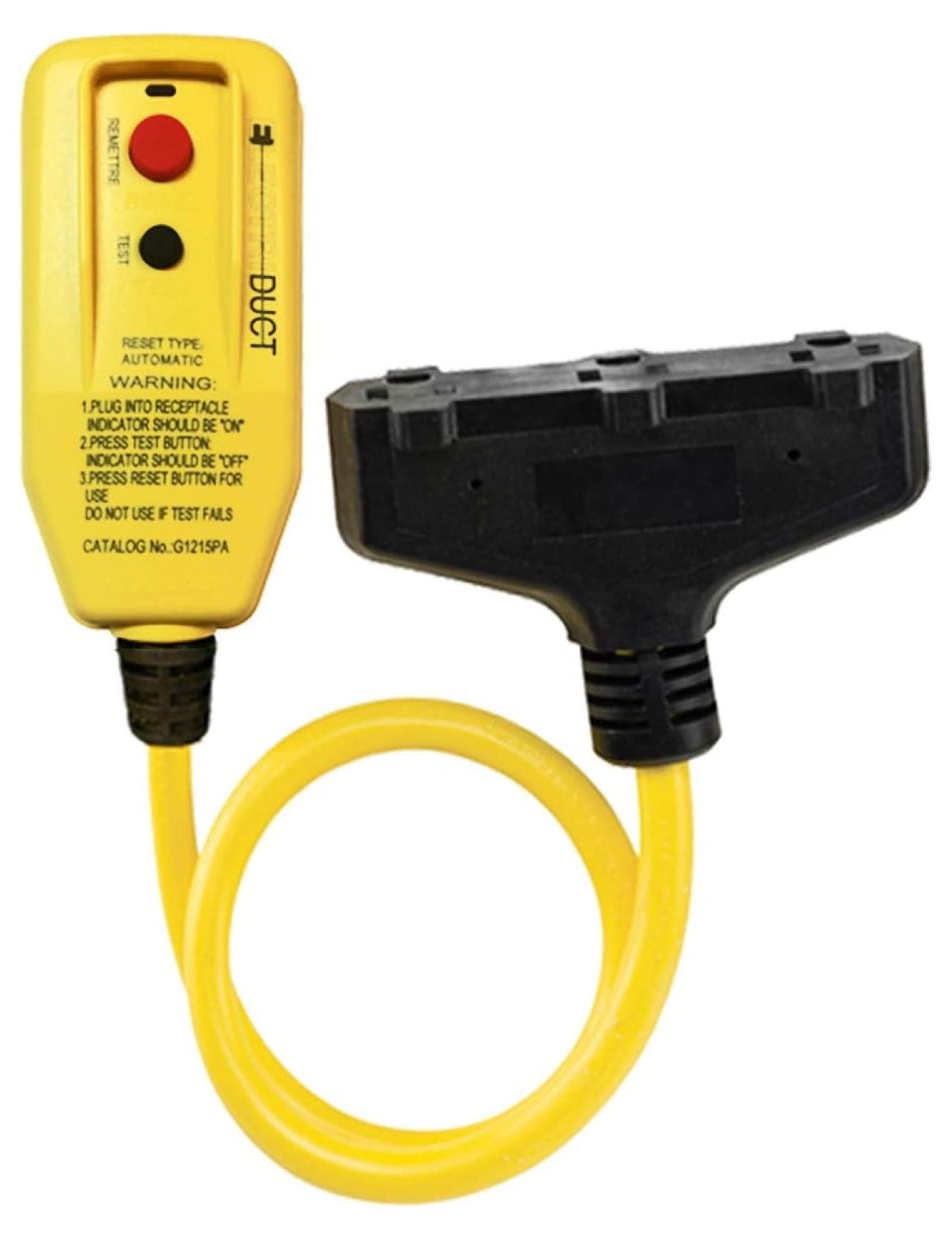 GFCI Right Angle Adapter with 2FT Triple Tap Cord UL Outdoor Waterproof ...