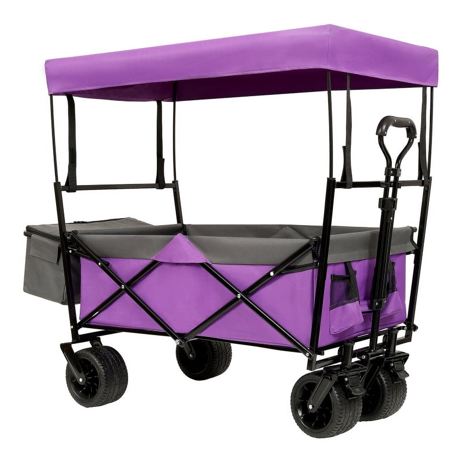 GFDGFD480Lbs Collapsible Wagon with Canopy,Wagon Stroller with 7" All ...