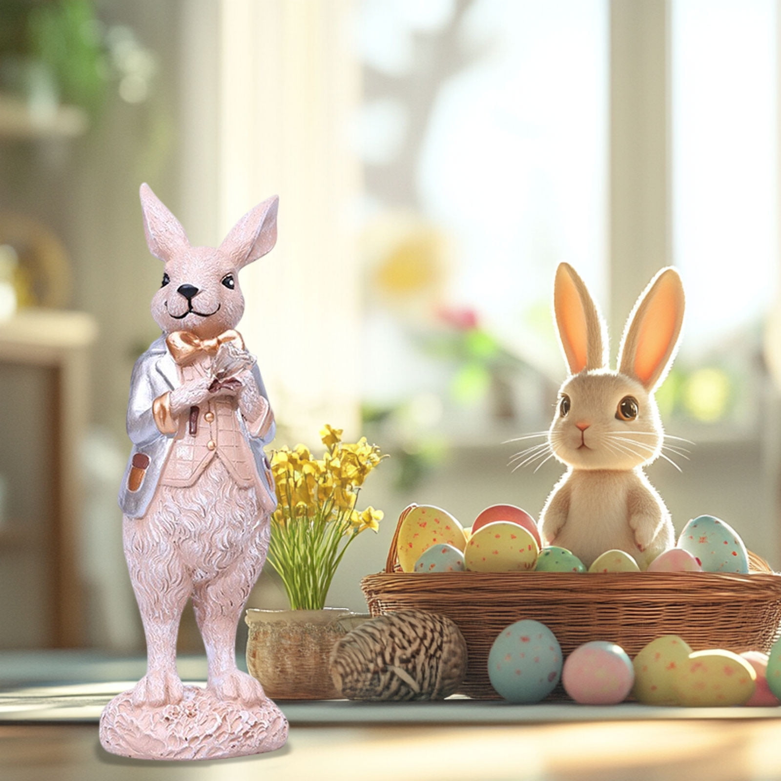 GFHFHITJ Easter Bunny Decorations, Standing Rabbit Figure Table Decor ...