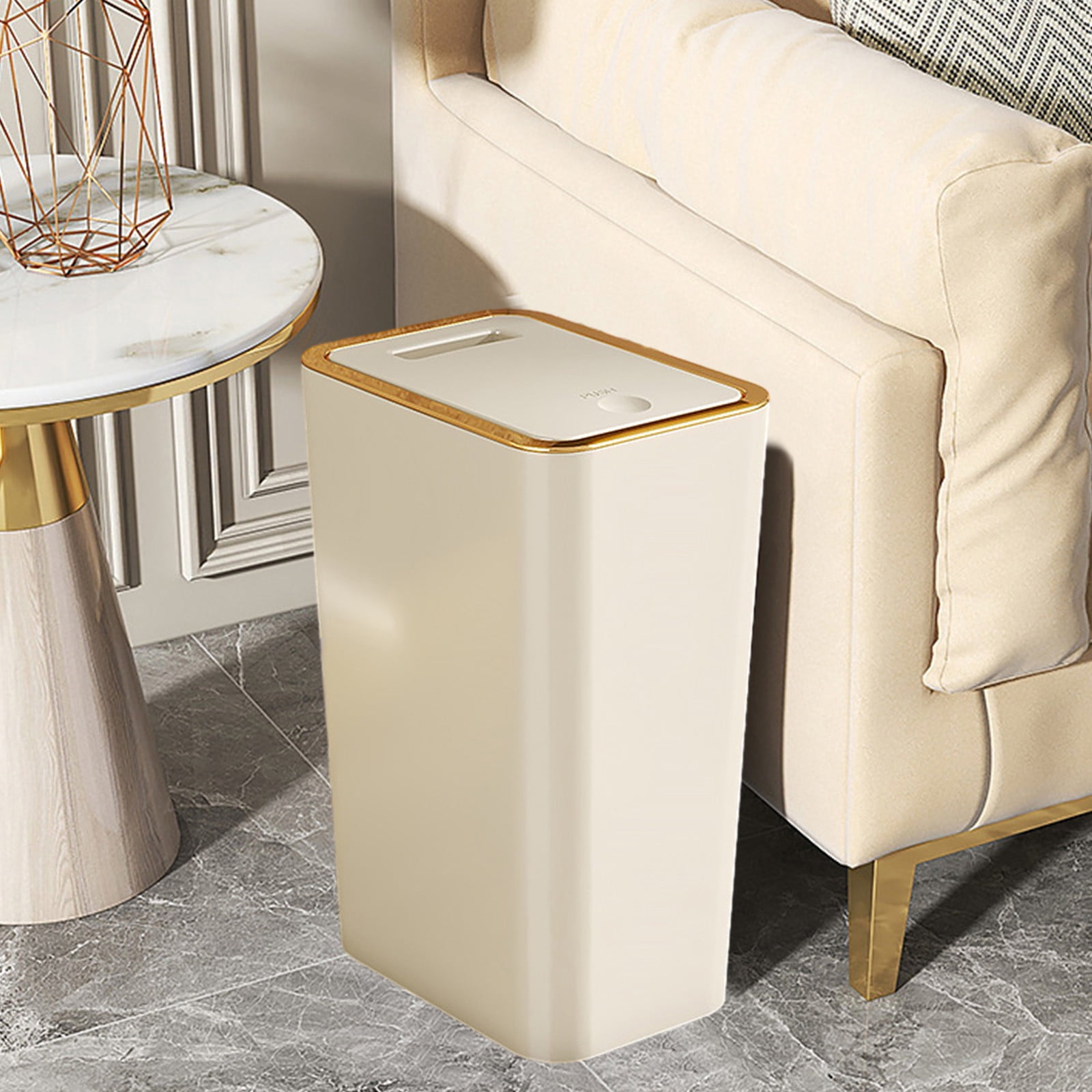GFHFHITJ Lager Bathroom Trash Can Lid - 15L/3.9 Gallon Slim Garbage Bin ...