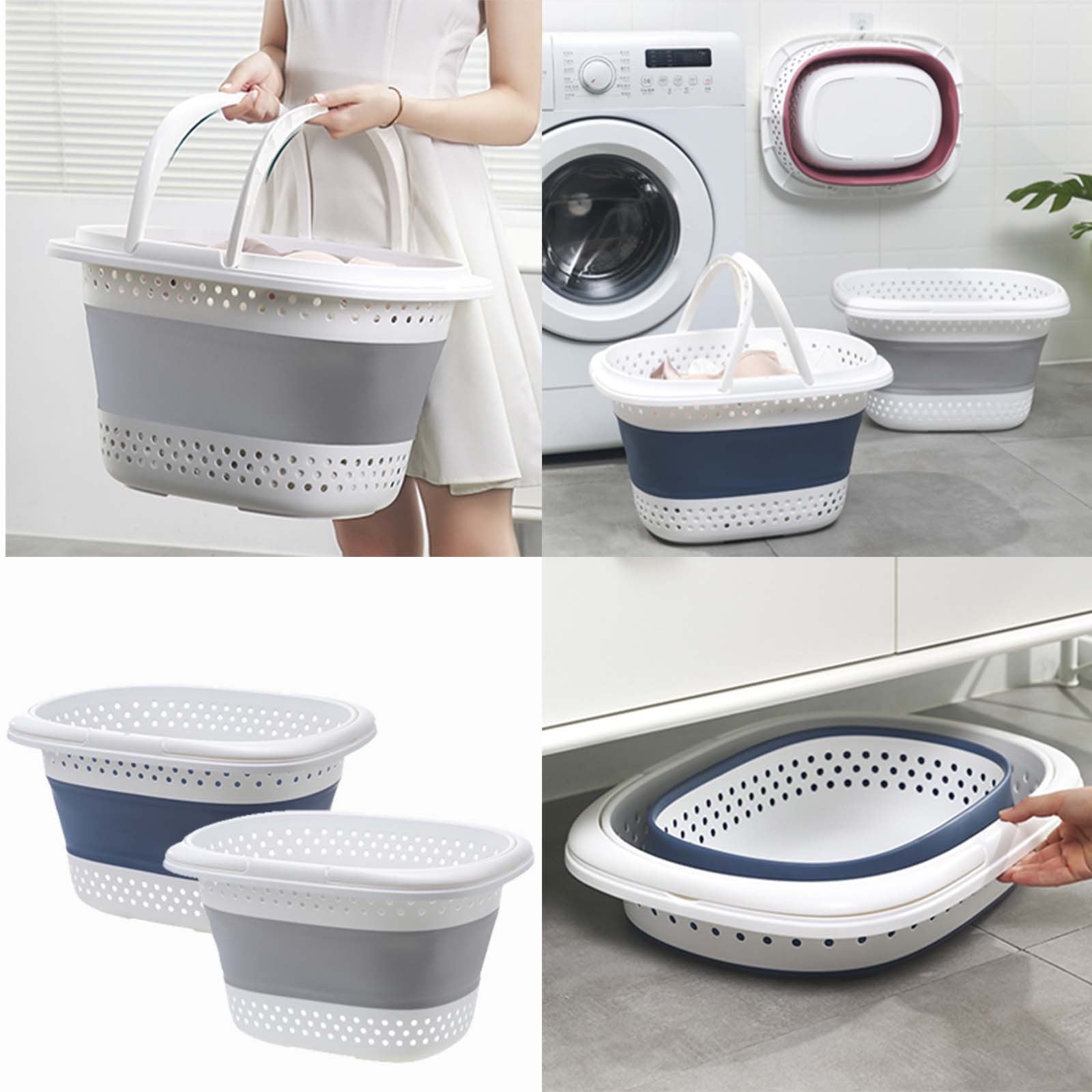 GFHFHITJ Laundry Basket, Plastic Foldable Up Laundry Hamper,Portable ...