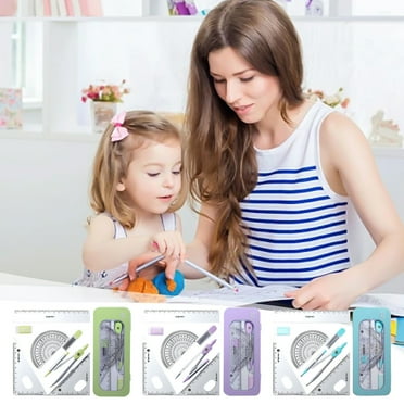 8 Pieces Math Geometry Kit Set Student Supplies with Shatterproof ...