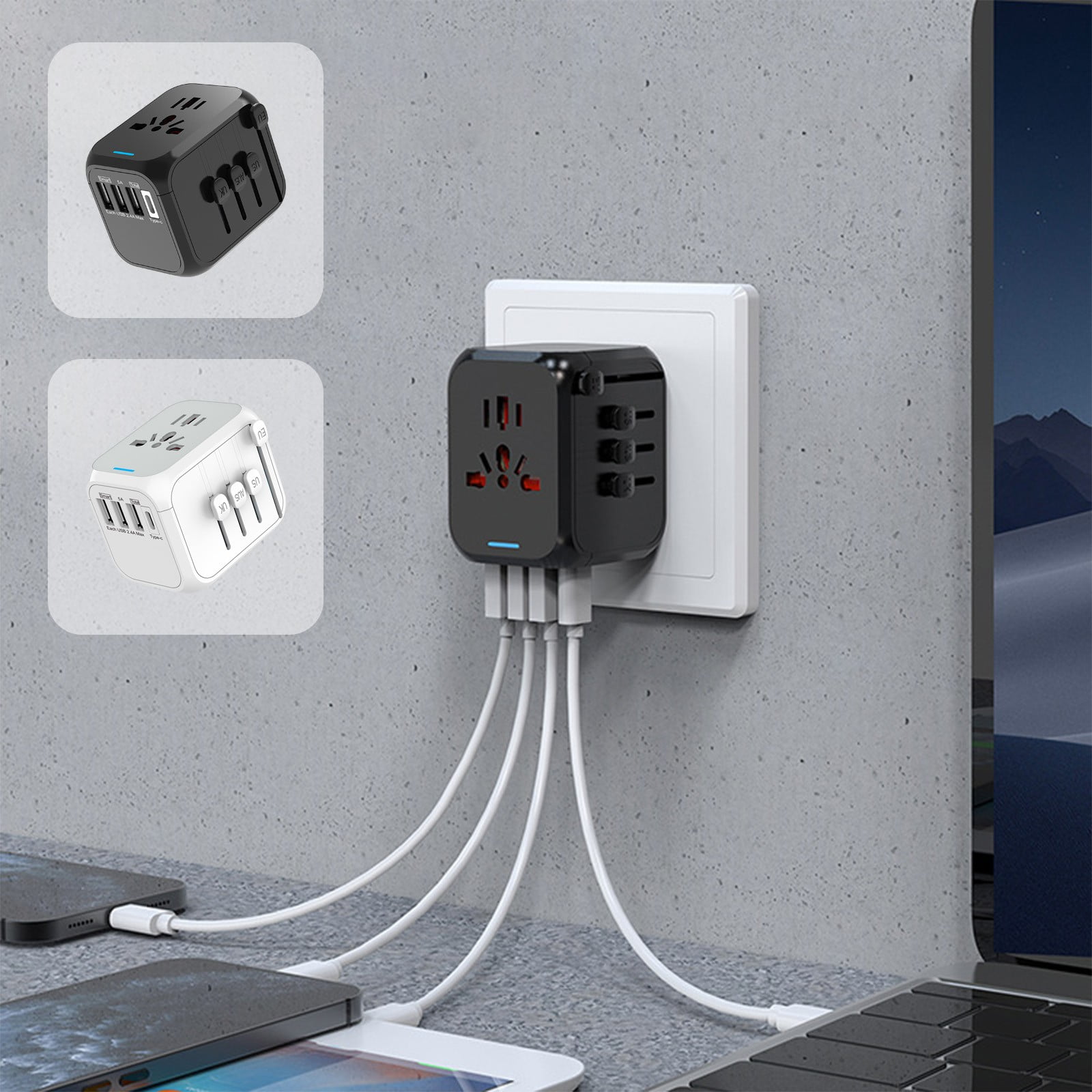 GFHFHITJ Multi Plug Outlet Extender With USB, Surge Protector Outlet ...
