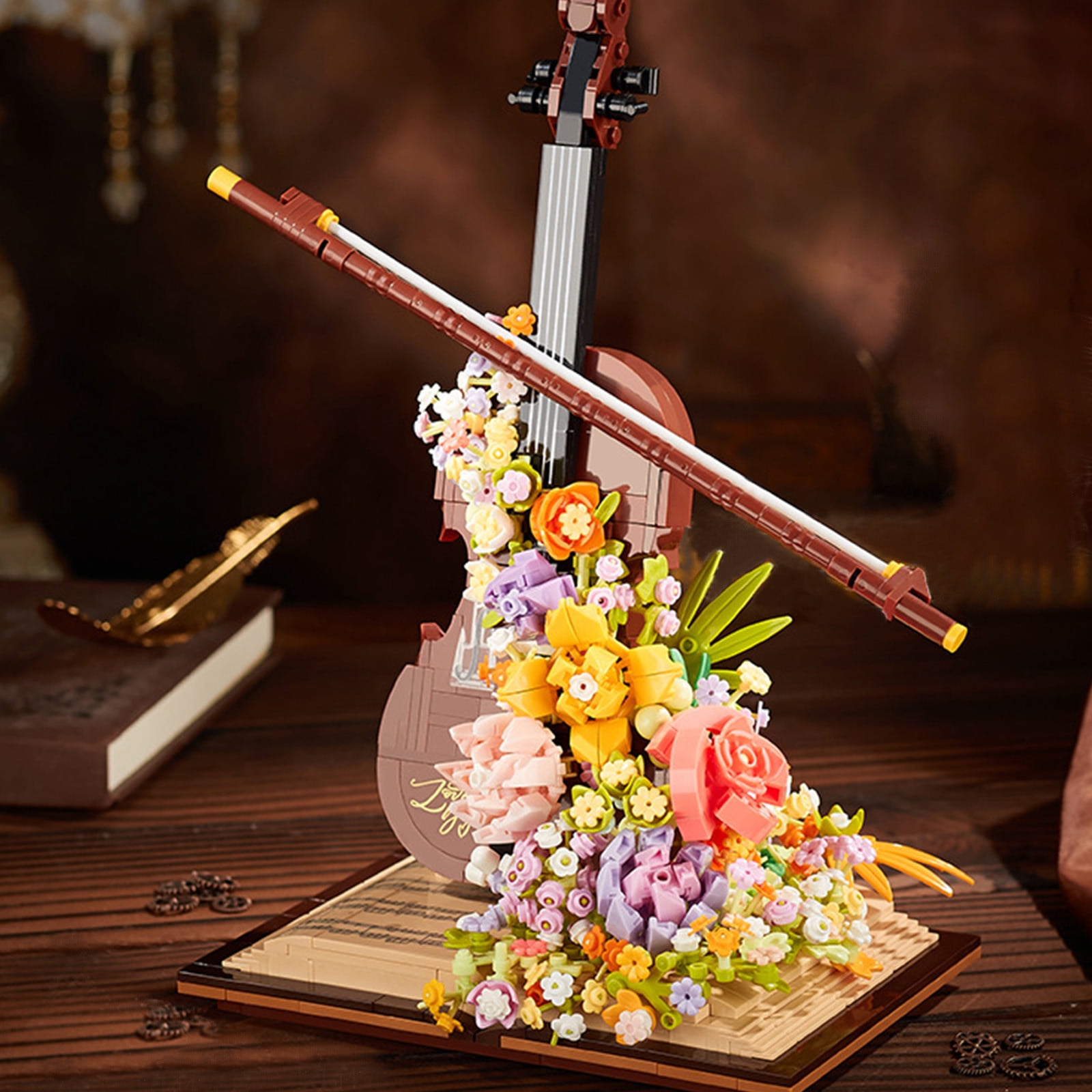 GFHFHITJ Piano Flower Bouquet Building Decoration Set,Artificial ...