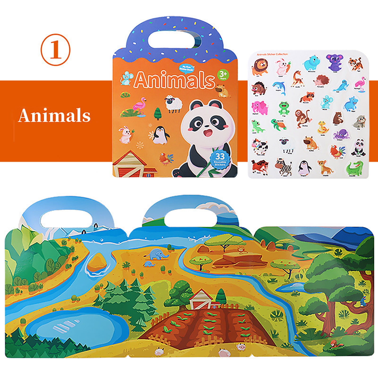 GFHFHITJ Stickers for Kids,Reusable Sticker Books for Kids 2-4, 3 Sets ...