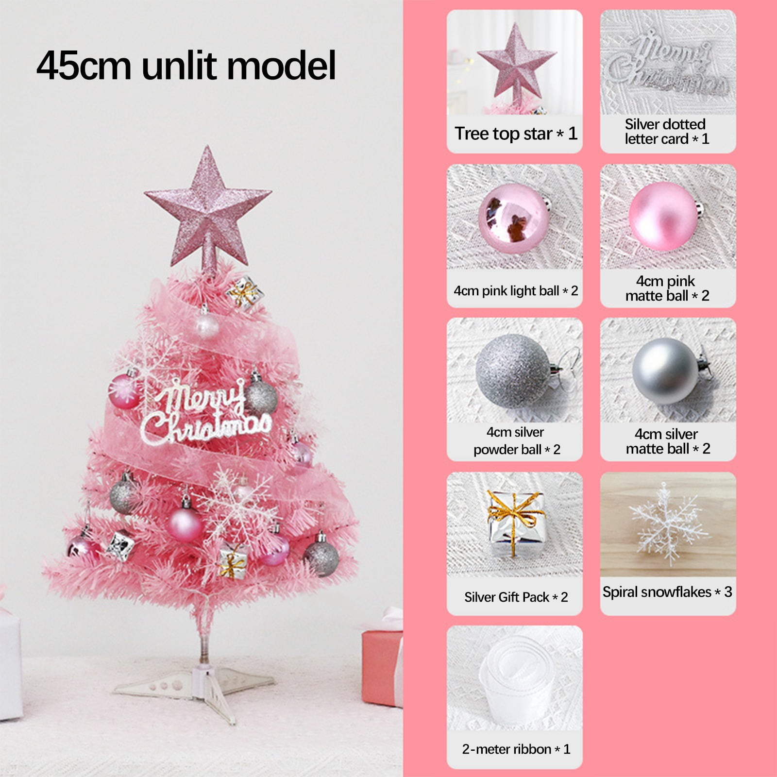 GFHFHTIJ Pink Christmas Tree,Mini Christmas Tree,Pink Christmas Tree ...