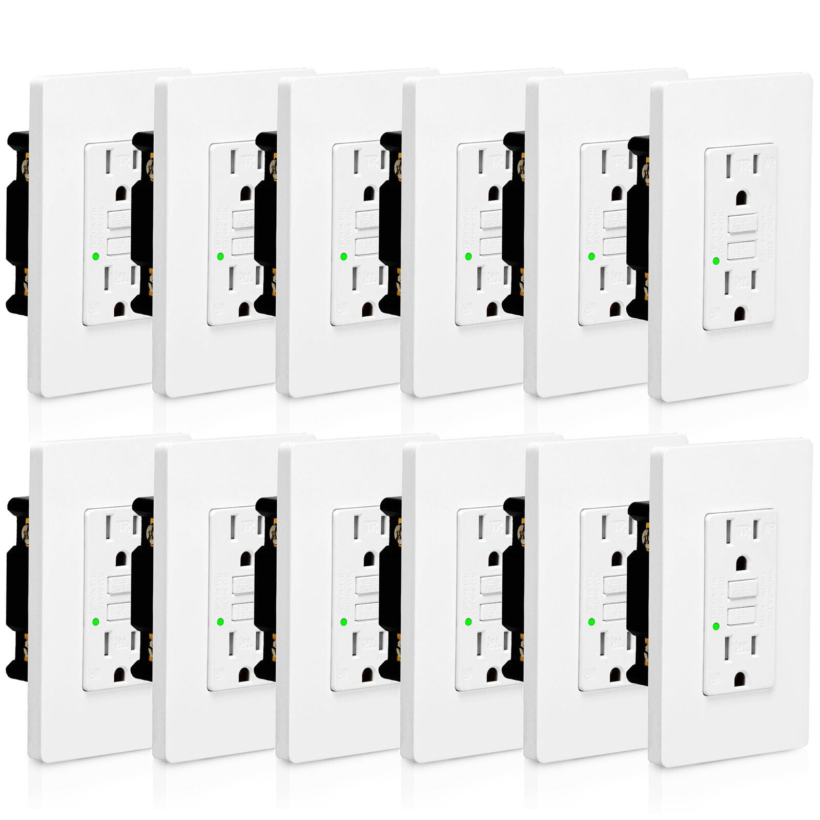 GFI GFCI Outlet 15 Amp Ground Fault Receptacle TR WR Residential Grade ...