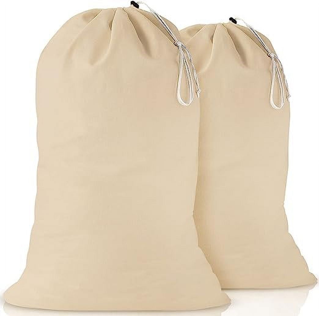 GFI LINEN CLUBS XL Cotton Laundry Bag Drawstring - 2 Pack, 24x36 inch ...