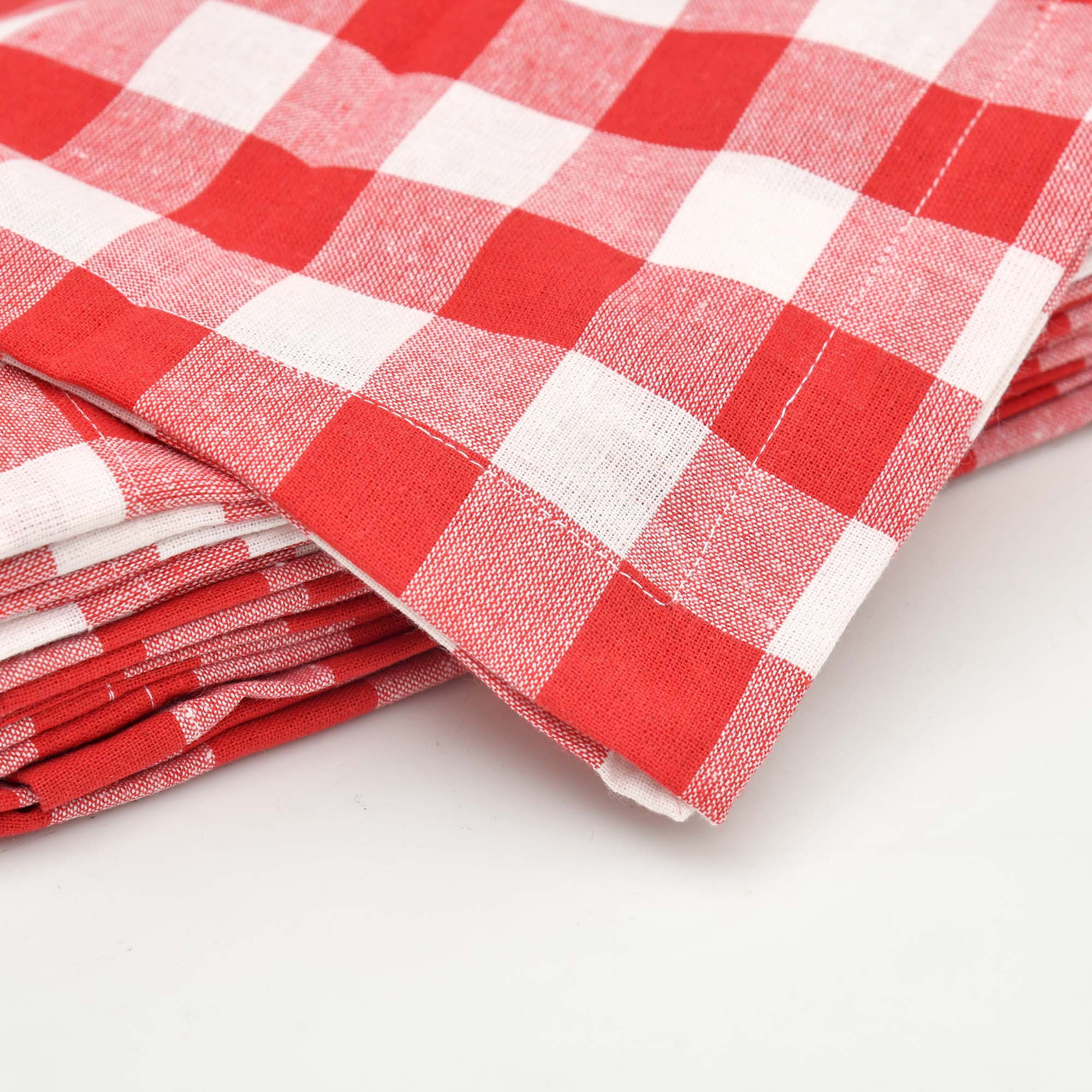 GFI LINEN CLUBS Cotton Gingham Check Pre-Washed Dinner Napkins 18X18 ...