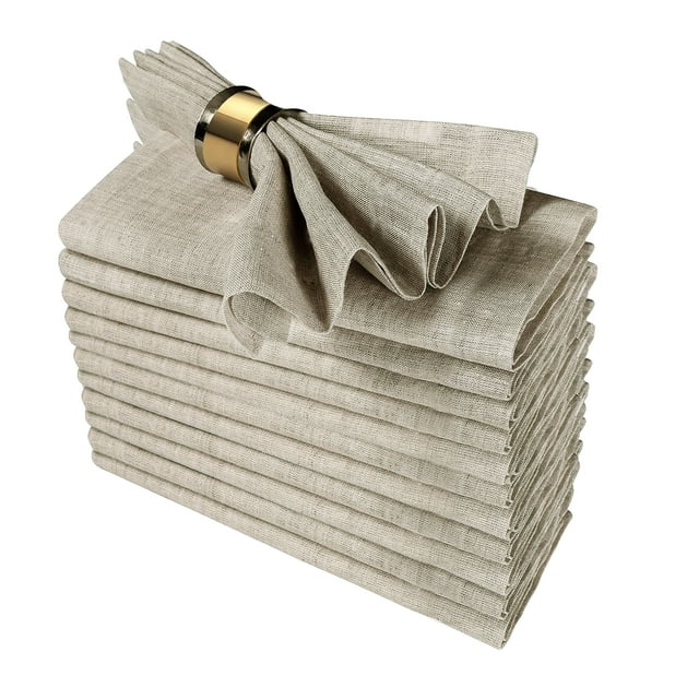 GFI LINEN CLUBS Flax Cotton Designer Dinner Napkins - Natural - 18X18 ...