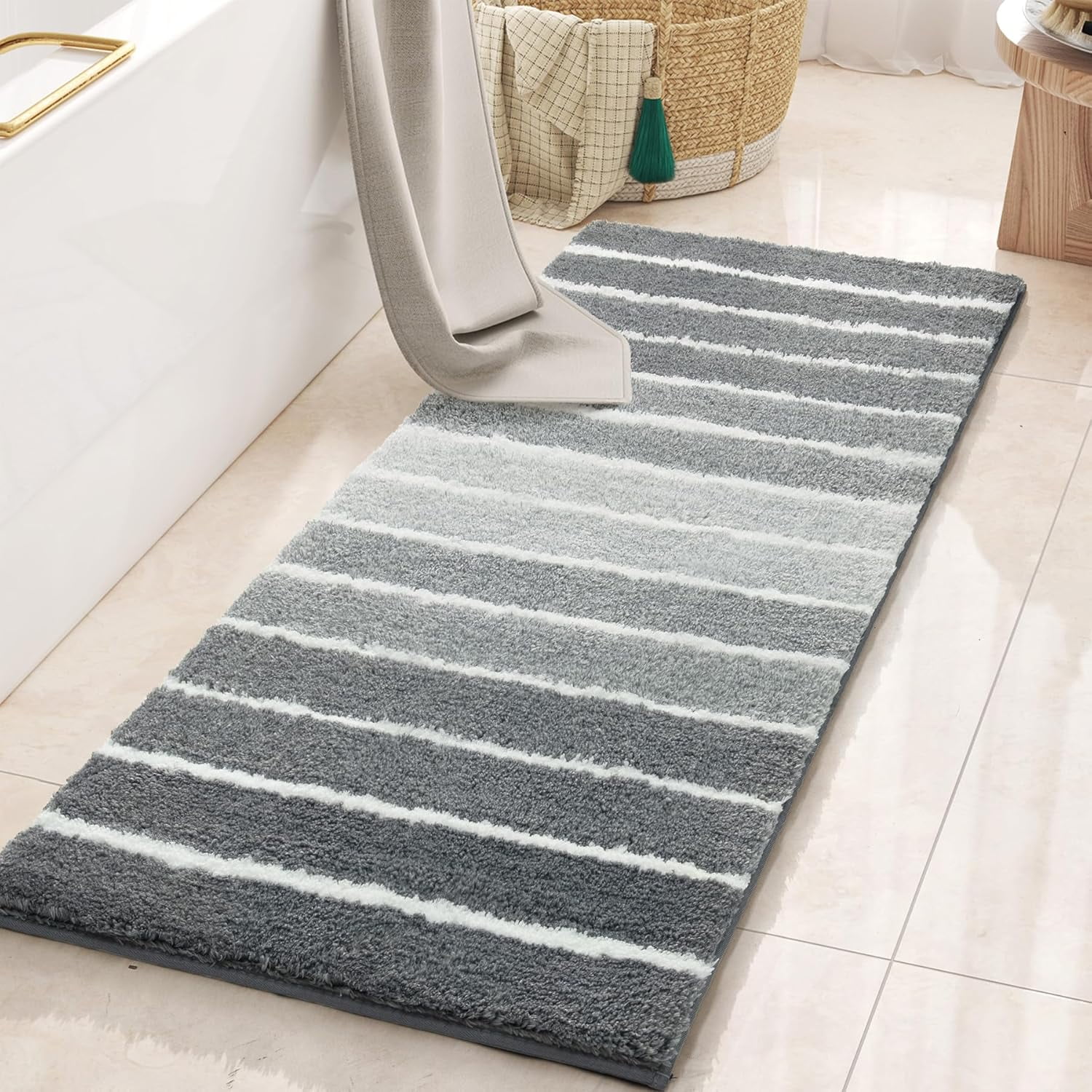 GFJASH-Bathroom Rugs Runner 24"x48", Long Bath Rugs Non Slip, Soft ...
