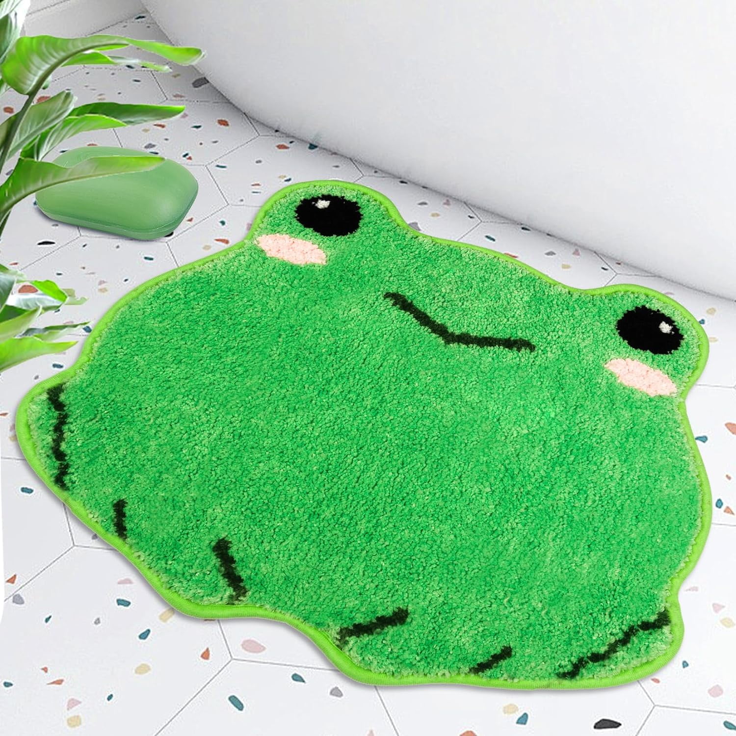 GFJASH-Frog Bathroom Rugs Mat,Water Absorbent Non Slip Cute Bath Mat ...