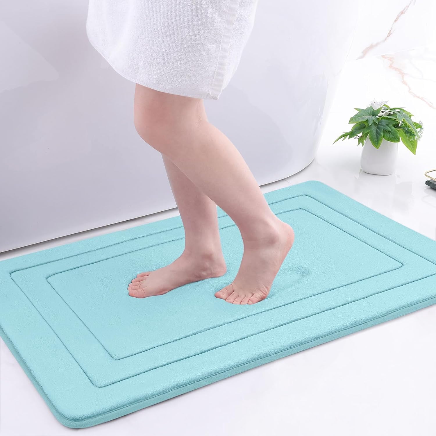 GFJASH-Memory Foam Bathroom Rug Mat 36x24, Ultra Soft and Absorbent ...
