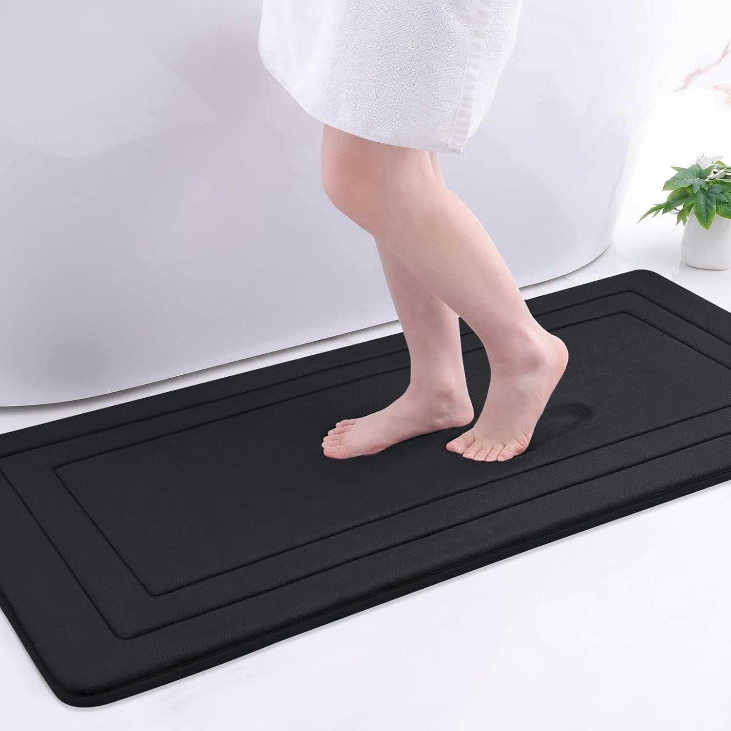 GFJASH-Memory Foam Bathroom Rug Mat 47x20, Ultra Soft and Absorbent ...