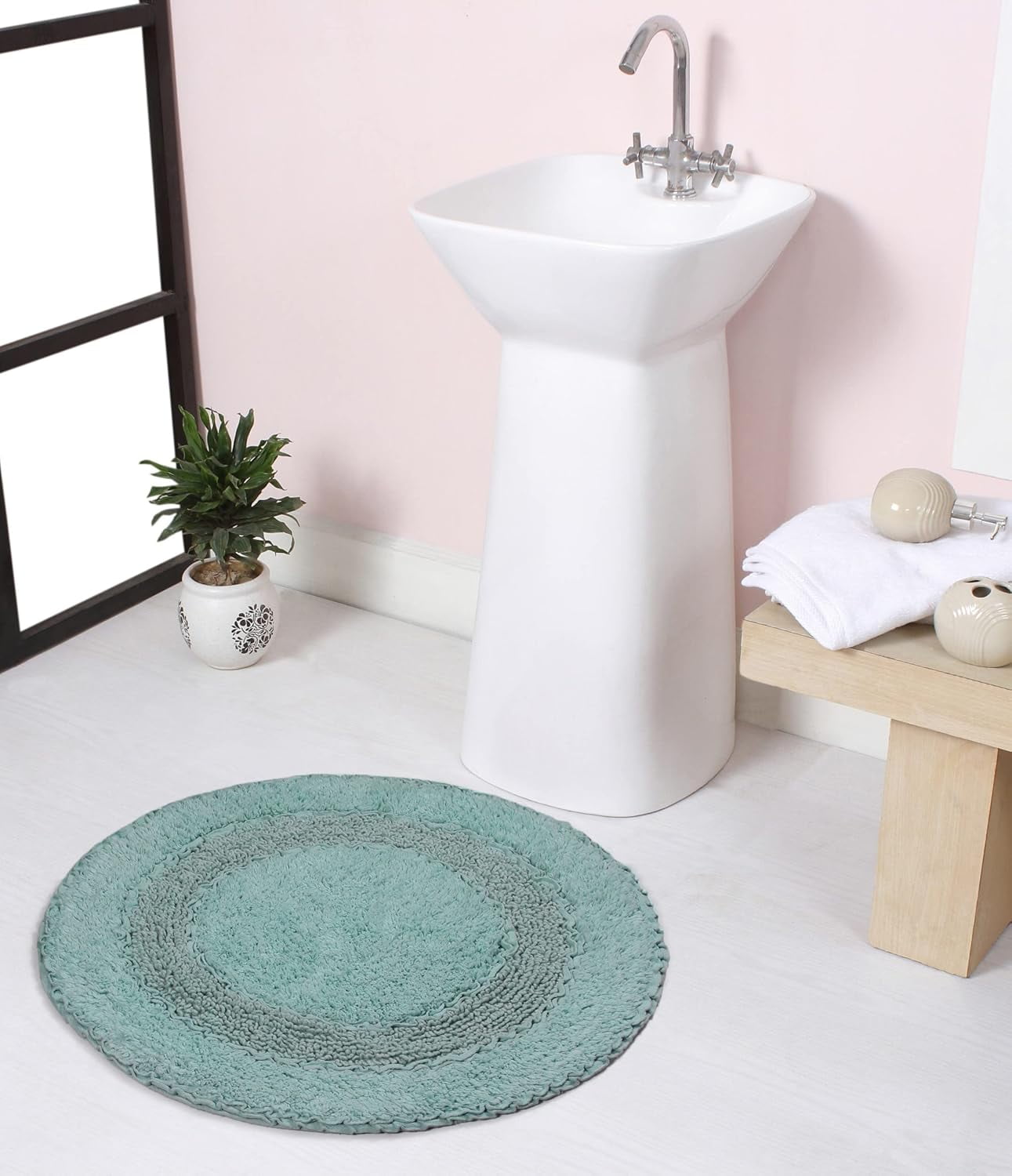 GFJASH-Radiant Collection 100% Cotton Bathroom Rugs Set, Bathroom Décor ...