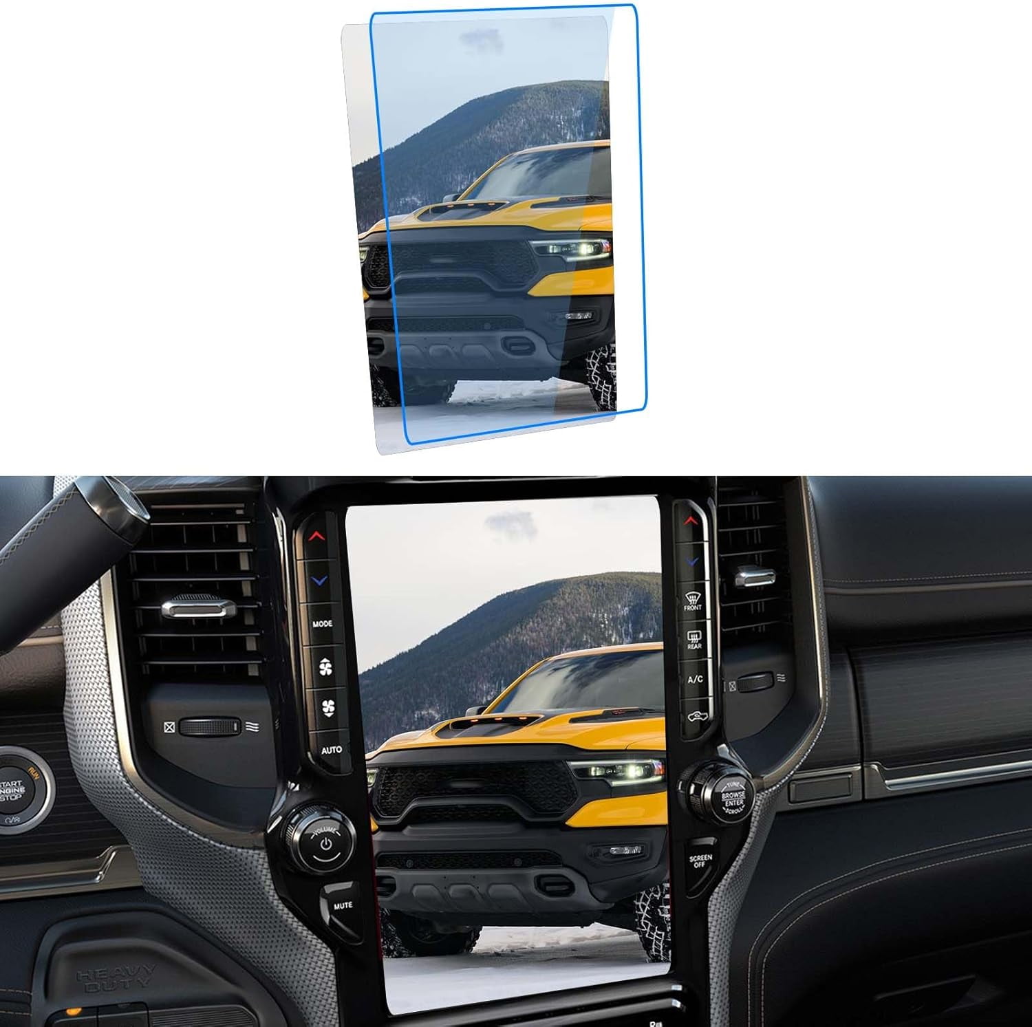 GFJNFG Tempered Gl Screen Protector for 2019-2024 Dodge Ram 12 inch ...