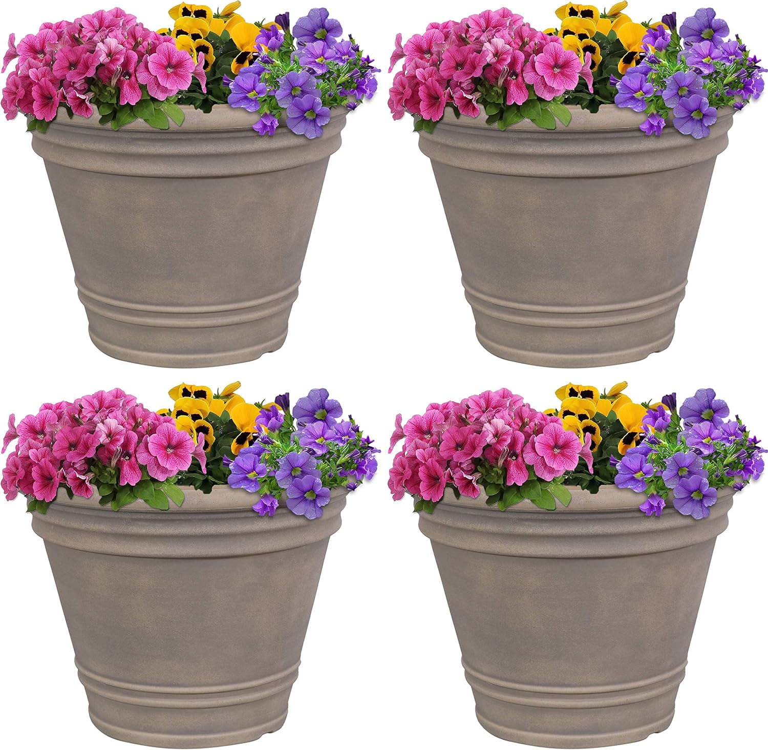 GFNXYI 20-Inch Franklin Large Plant Pot - Polyresin Round Outdoor ...