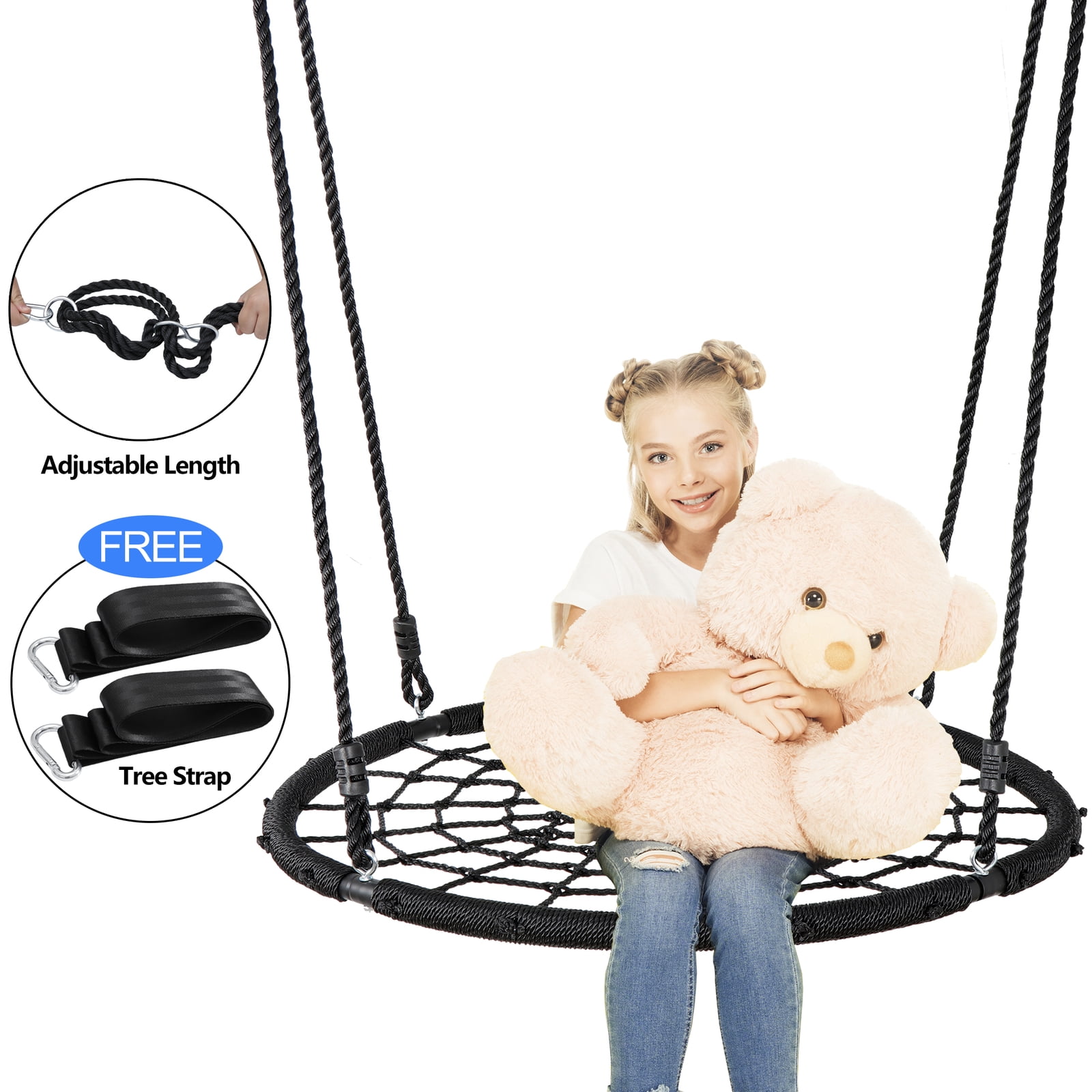 GFNXYI 40" Spider Web Tree Swing for Kids & Adults, 600 lbs Capacity ...