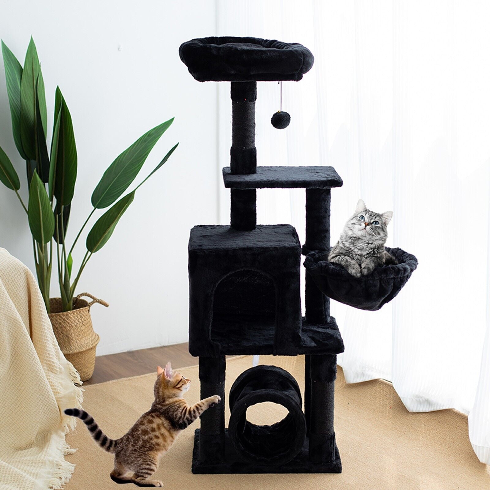 GFNXYI 49-Inch Cat Tree for Indoor Cats, Multi-Level Cat Tower with ...
