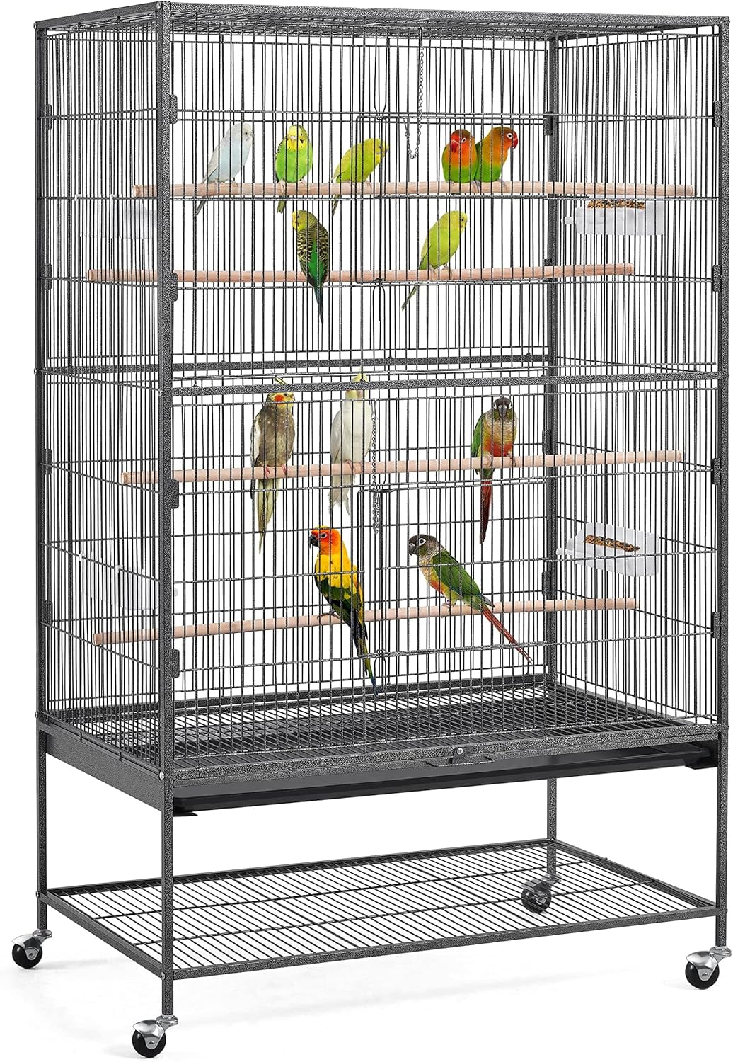 GFNXYI 60.5inch Extra Large Bird Cage Metal Parrot Cage Flight Cage for ...