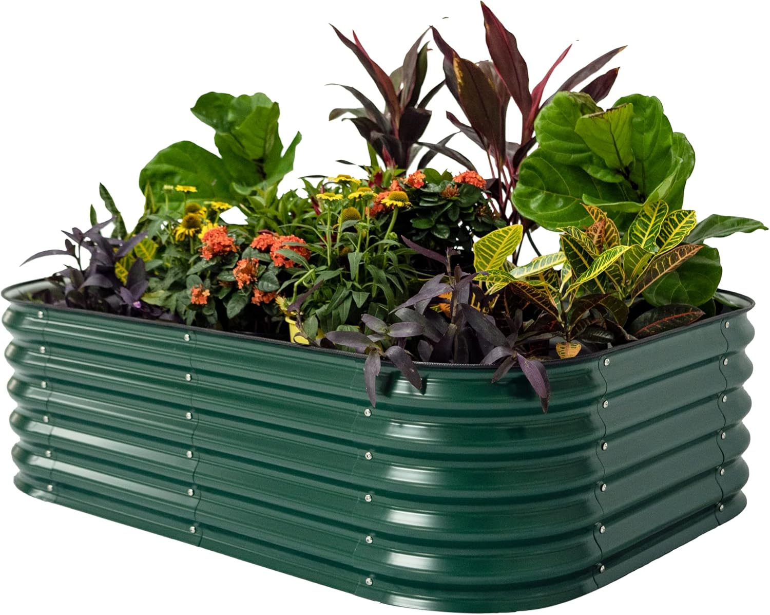 GFNXYI Aluzinc Raised Garden Bed Kits, 17" Tall 6 in 1 Modular Metal ...