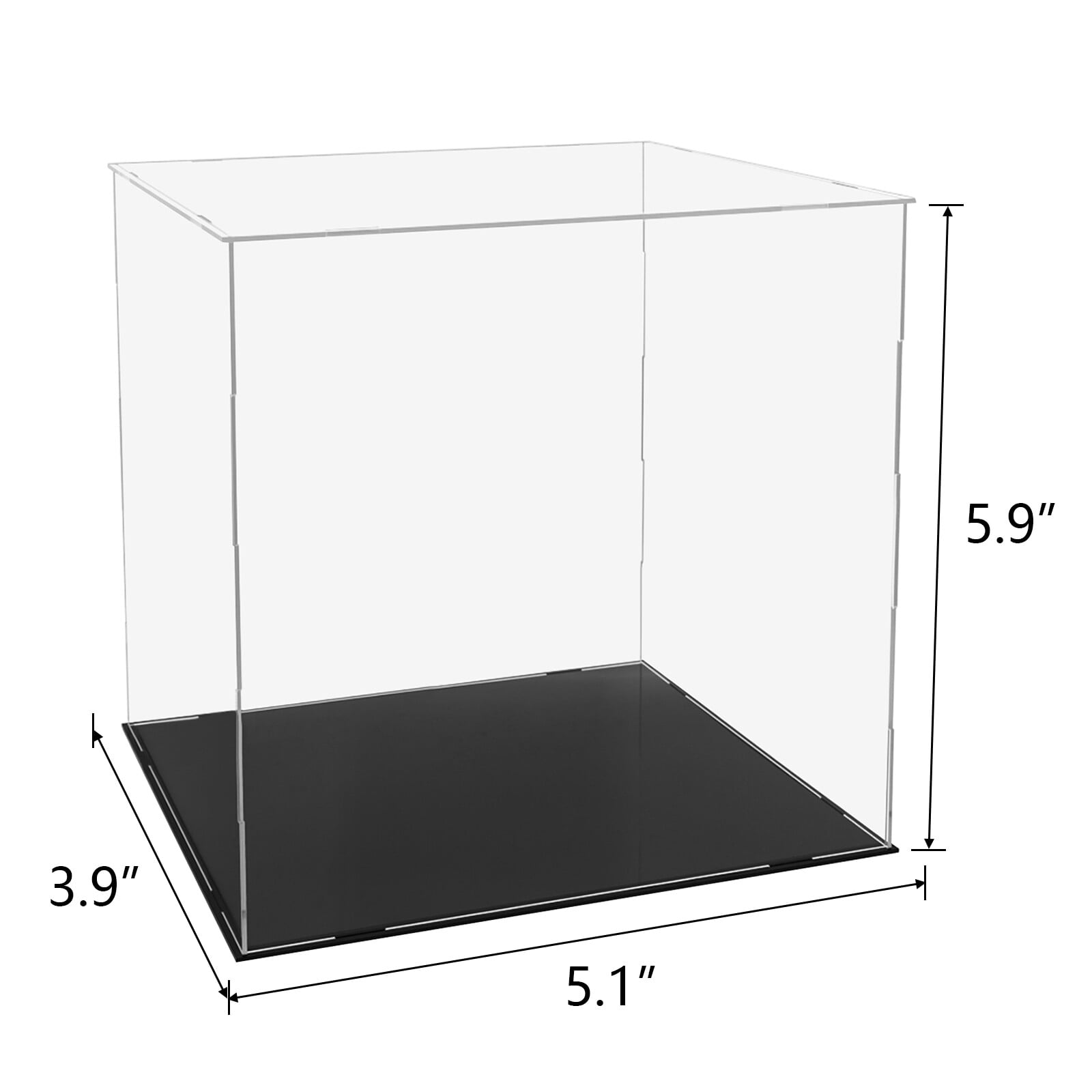 GFNXYI Clear Acrylic Display Case Box with Black Base – Dustproof ...