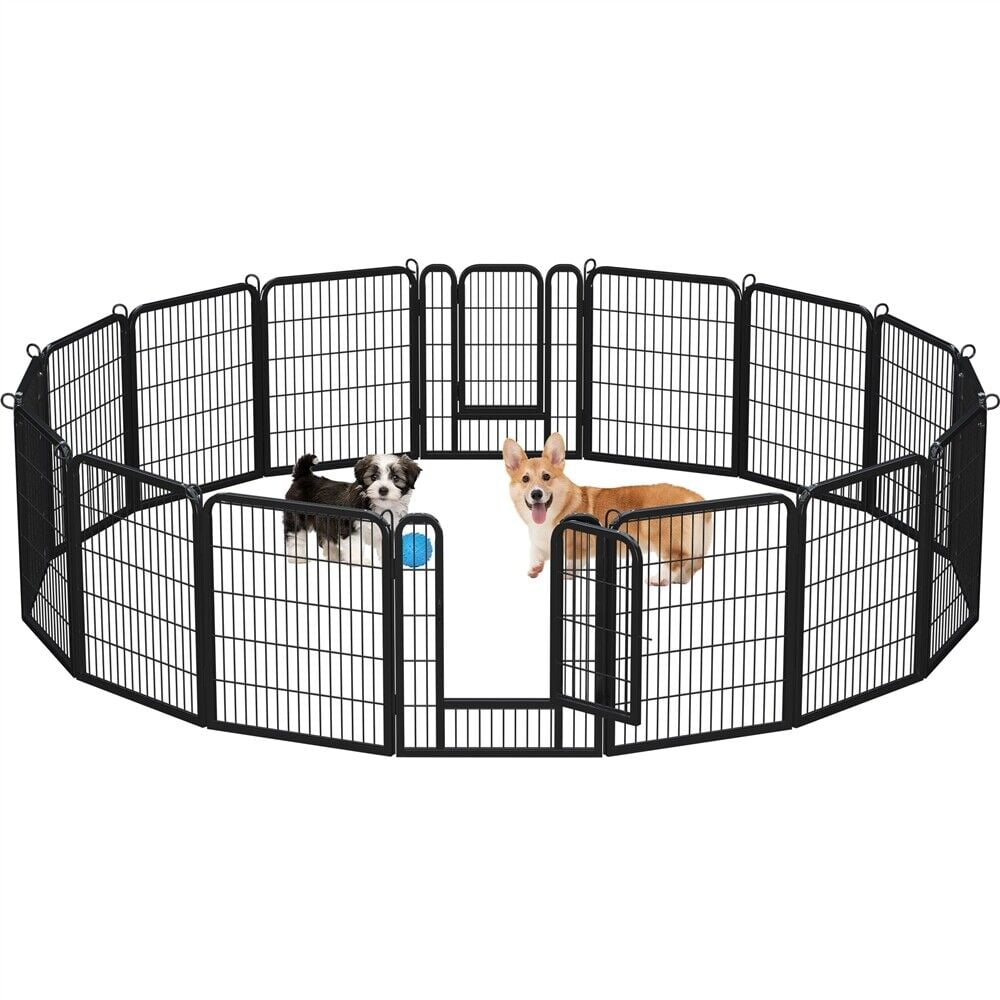 GFNXYI Foldable Metal Dog Playpen Fence with Door, Portable Exercise ...