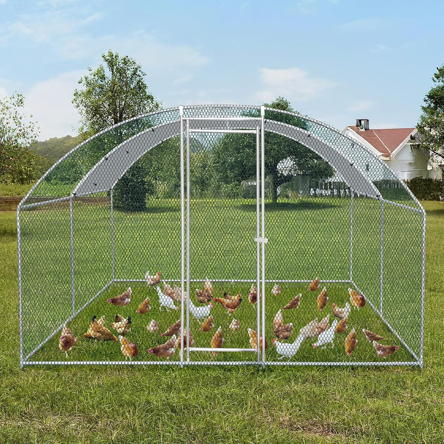 GFNXYI Large Metal Chicken Coop, 13×10FT Walk-in Poultry Cage with ...