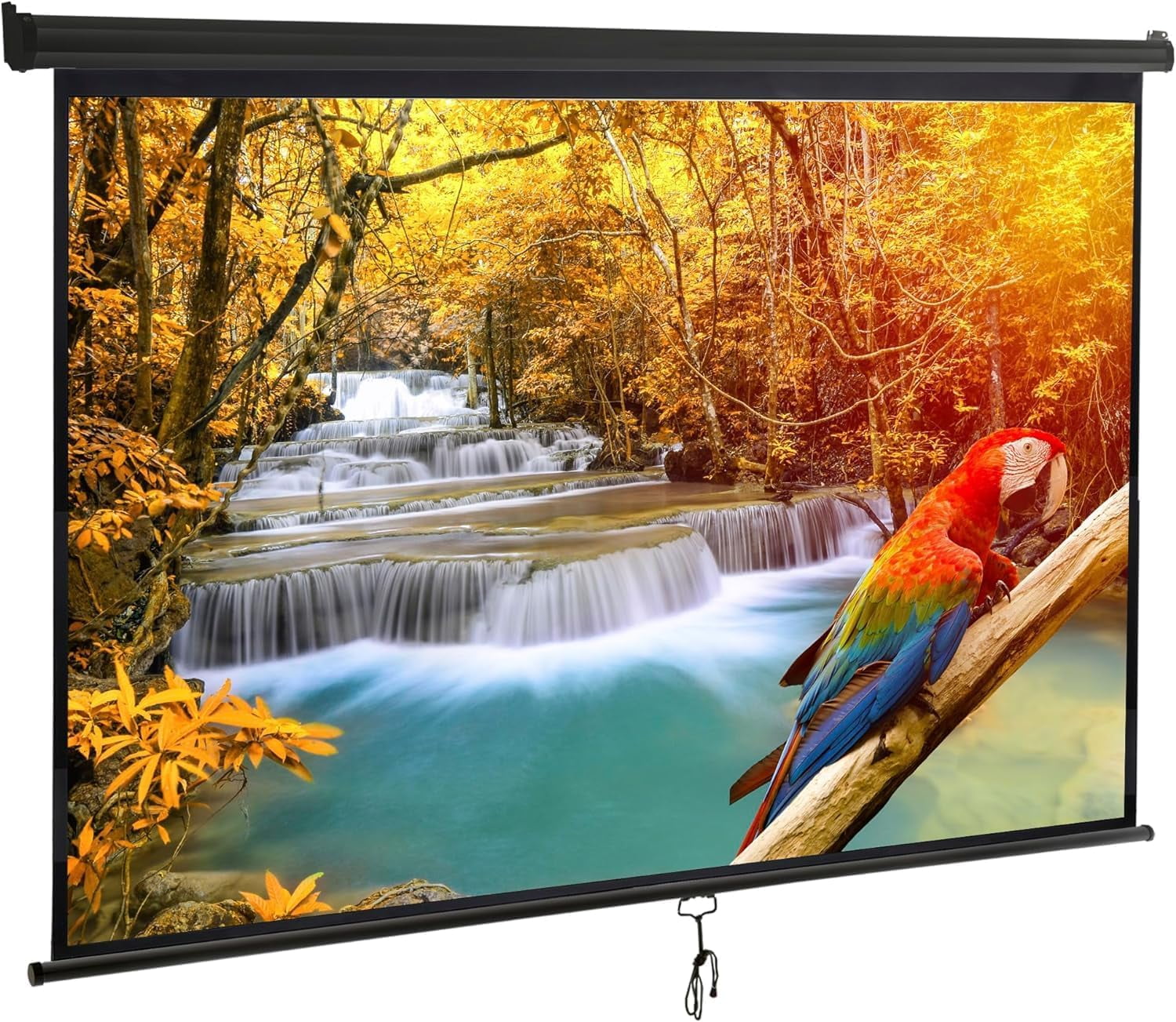 GFNXYI Projector Screen 100 Inch 16:9 HD Portable Manual Pull Down ...