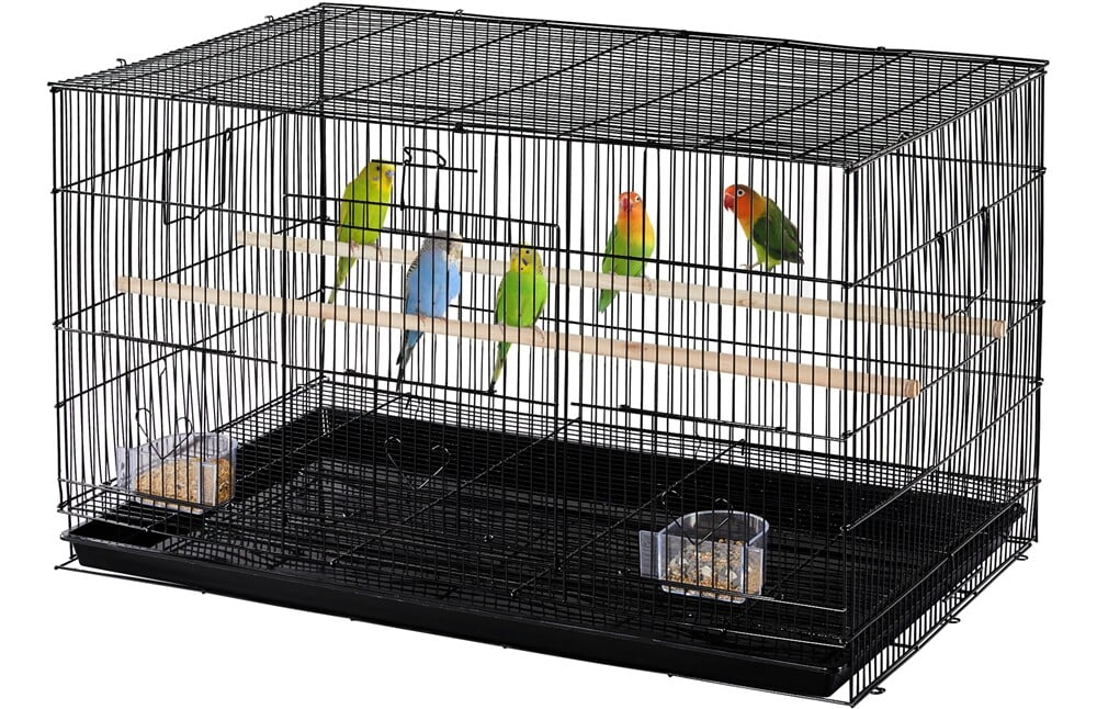 GFNXYI Stackable Rectangle Breeding Bird Cage for Parakeets, Budgies ...