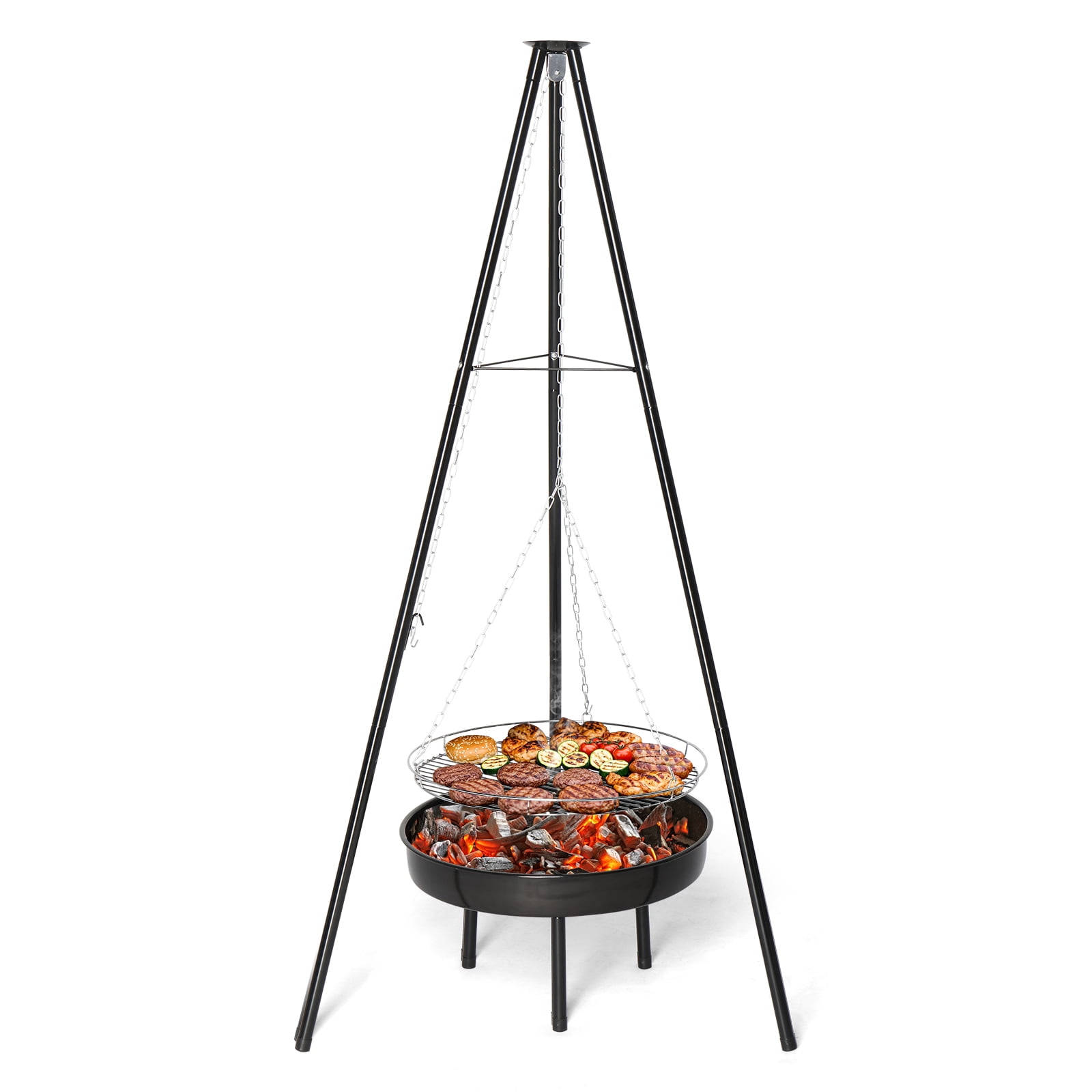 GFNXYIOutdoor 61" Large Campfire Tripod Grill with Adjustable Height ...