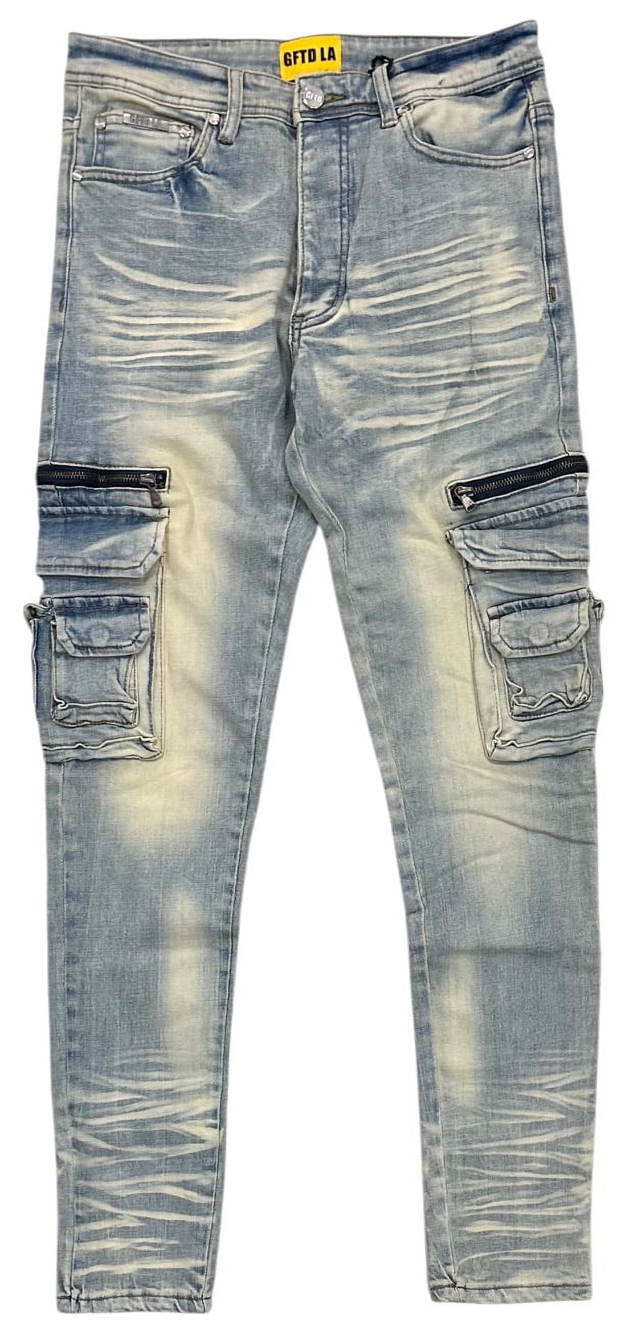 GFTD LA Los Angeles Men's Skinny Fit Jeans Magic Cargo Stretch ...