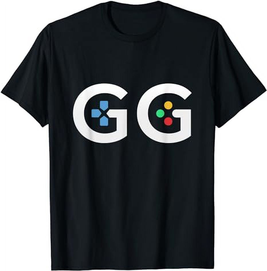 GG Good Game Video Game Gamer Classic Controller Buttons T-Shirt-S ...